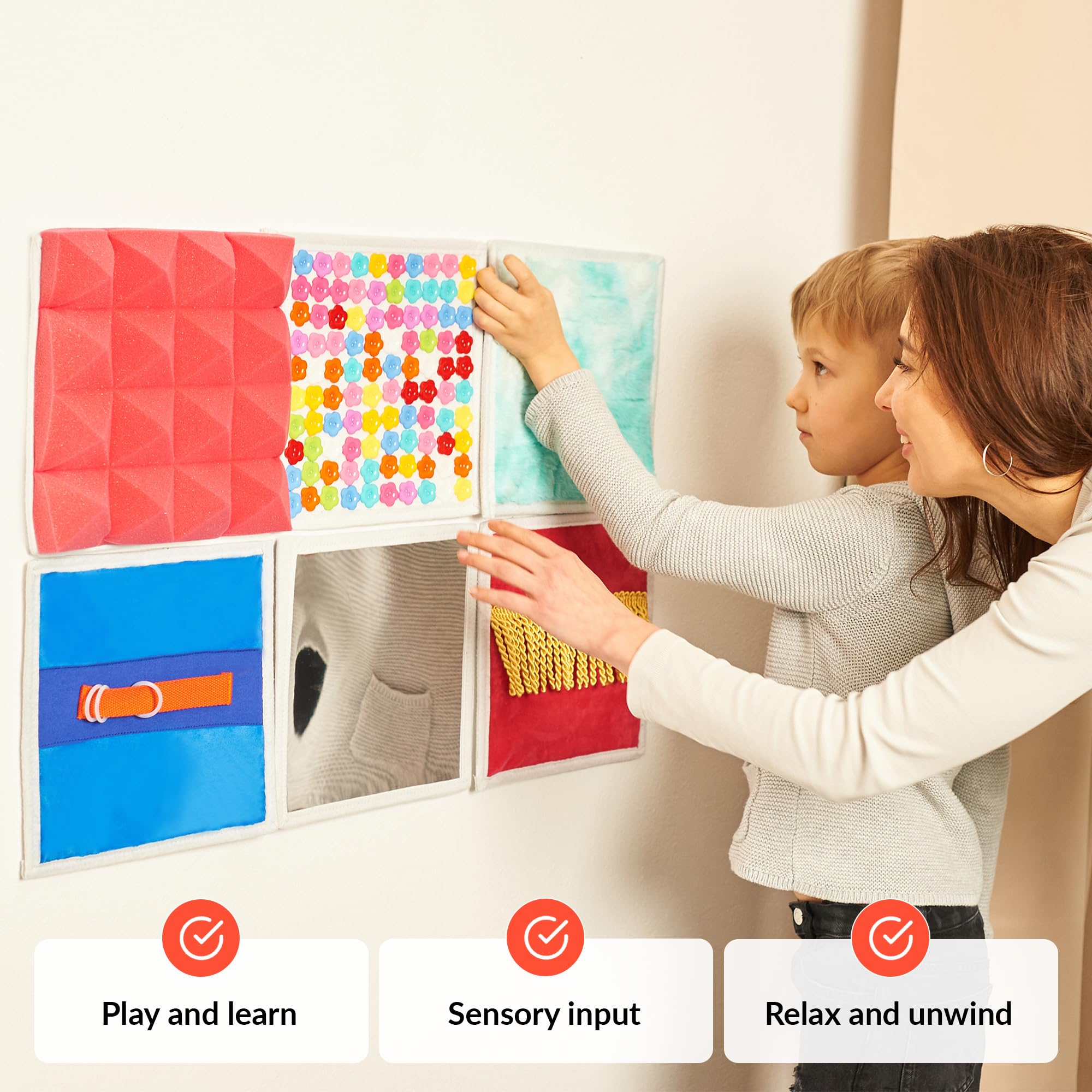 Snapklik.com : Sensory Wall Panel For Kids 6 Pcs Sensory Squares ...