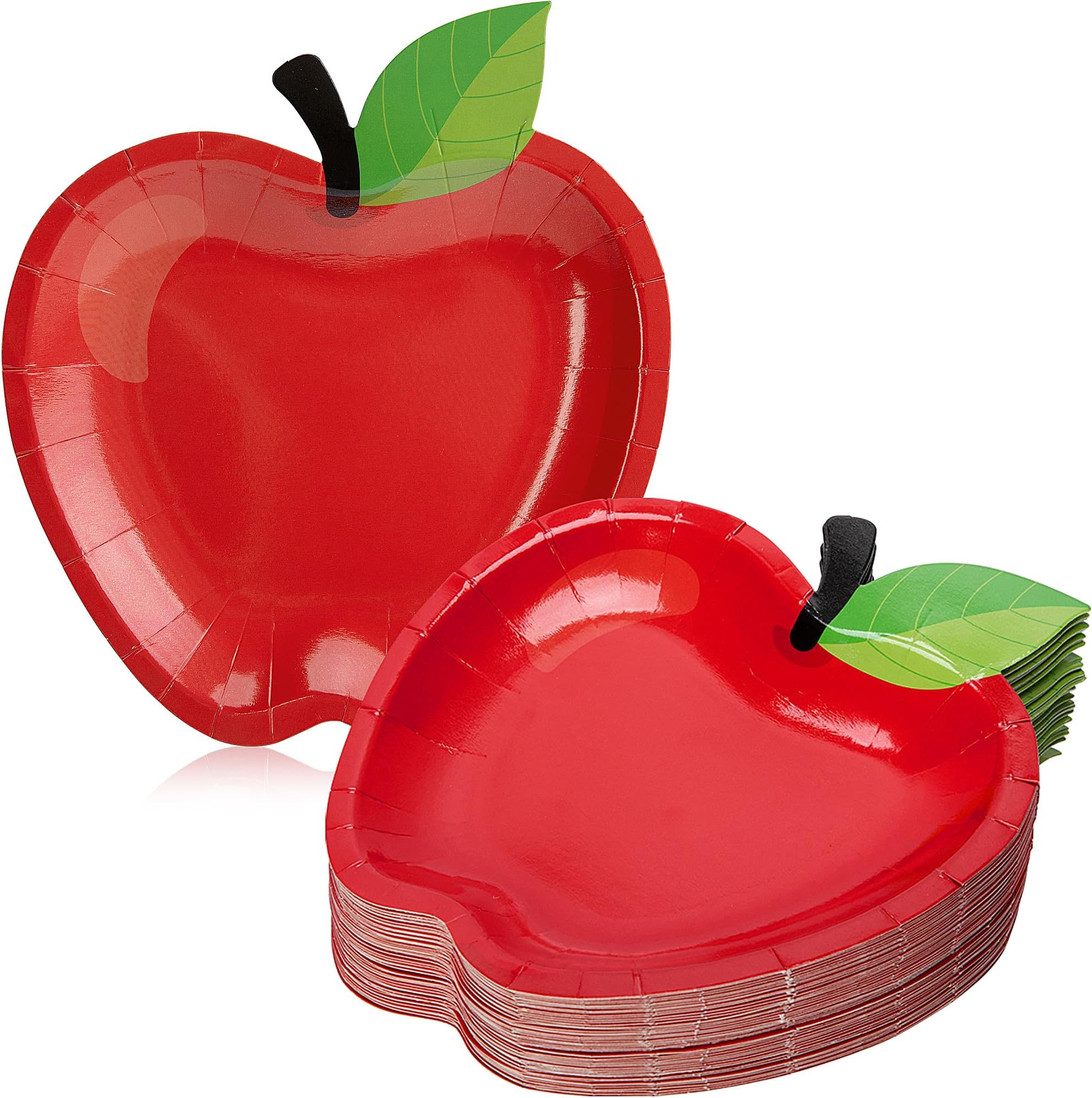 Amazon.com: 50PCS Red Apple Party Paper Plates Decorations Back to ...