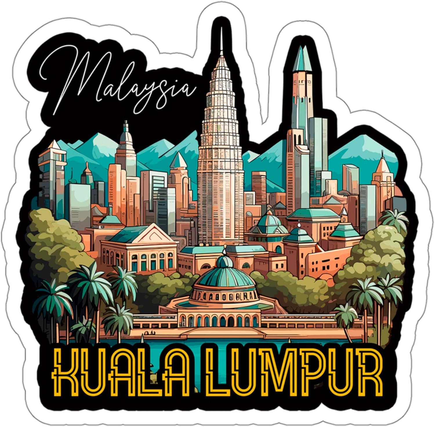 Amazon.com - Kuala Lumpur Malaysia Sticker Adventure Souvenir Decal ...