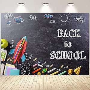 Amazon.com : GCIREC 6x4 ft Back to School Backdrop Black Pencil ...