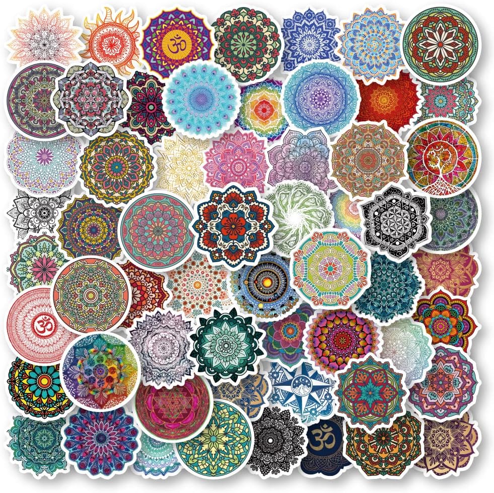 Amazon.com: 60Pcs Mandala Stickers | Yoga Spiritual Stickers, Laptop ...