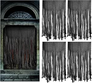 Amazon.com: 4 Pcs Halloween Door Curtain Decorations 40×63 Inch Black ...