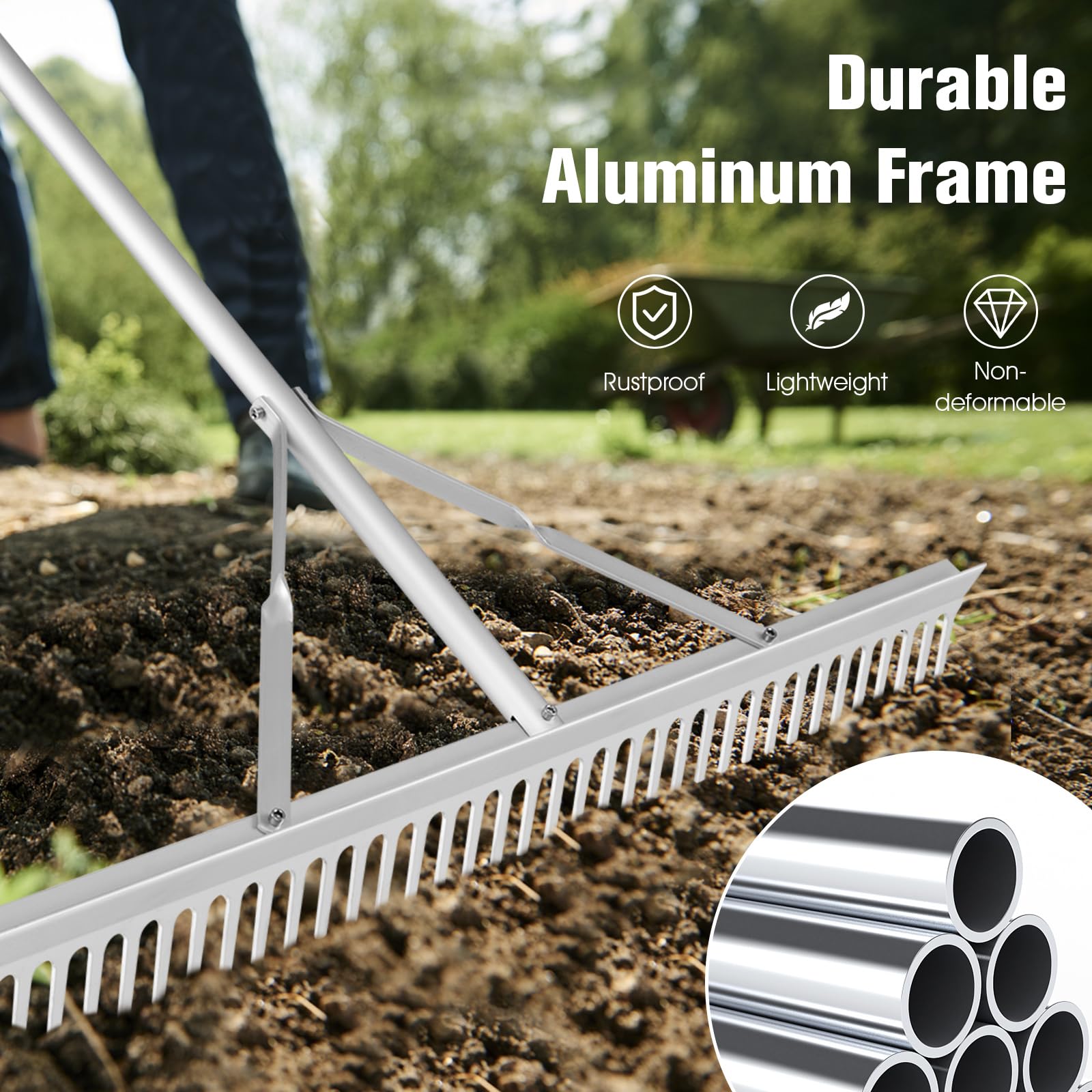 Aluminum Landscape Rake, 36 in. 36 Tines
