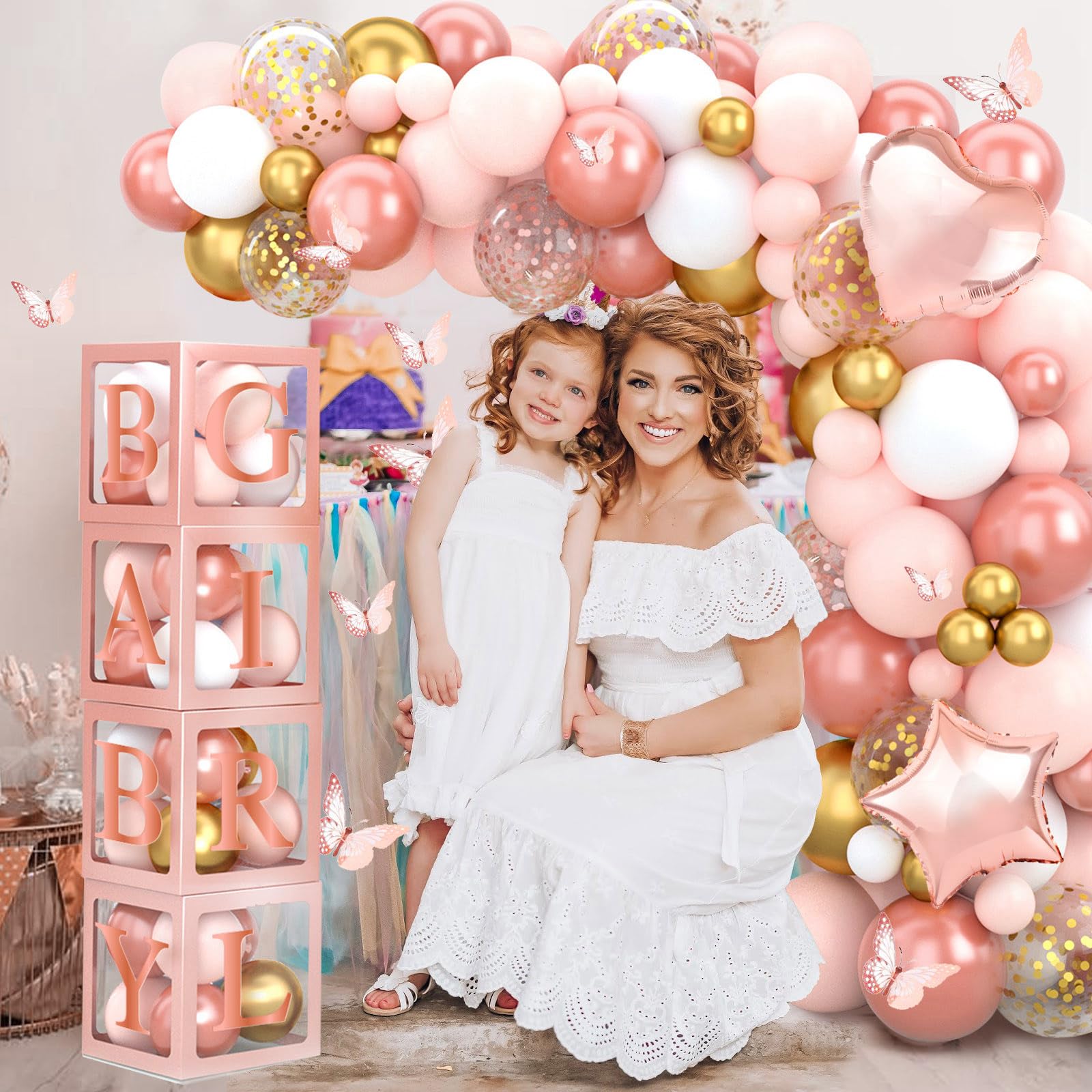 Snapklik.com : Rose Gold Baby Shower Decorations For Girl - Rose Gold ...