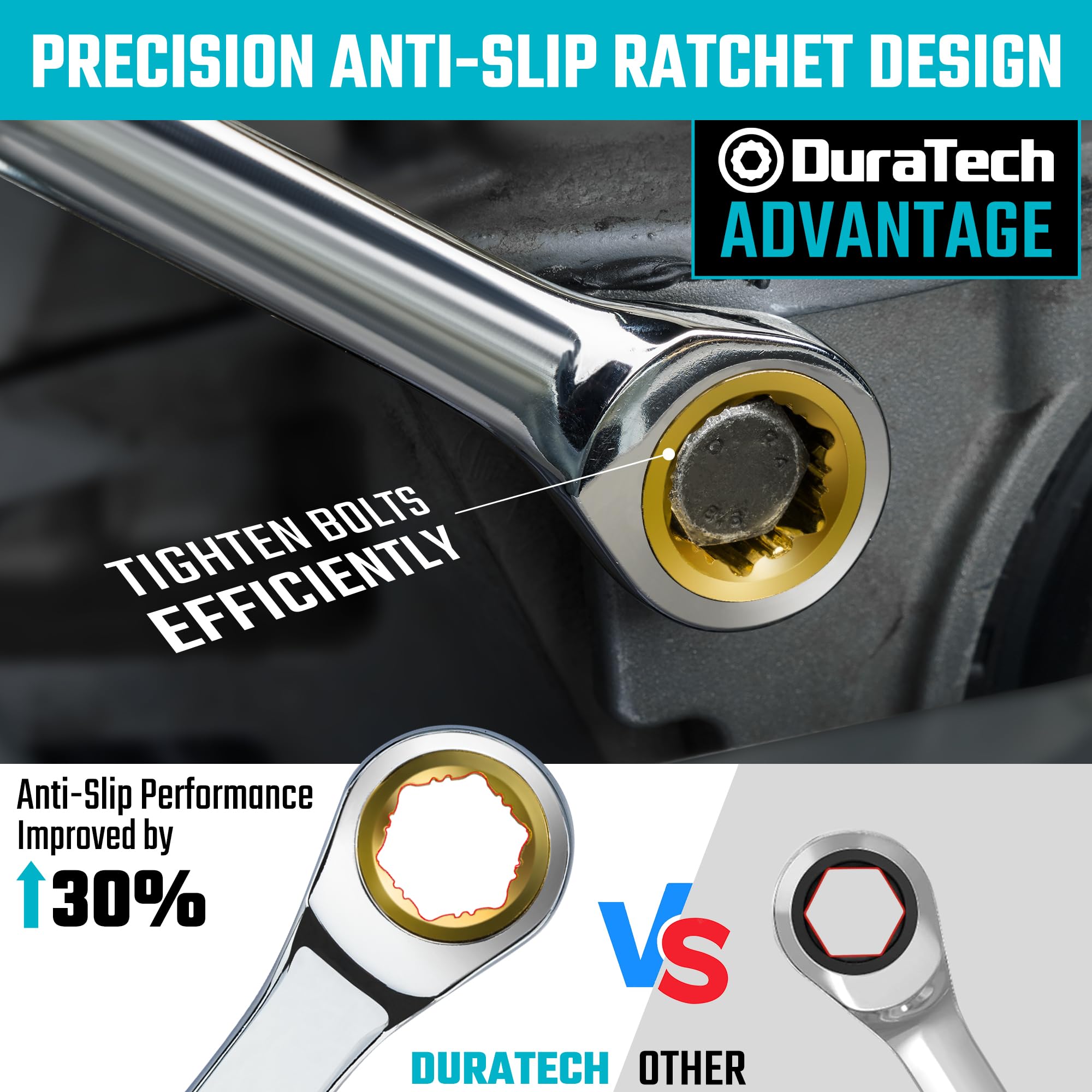 Snapklik.com : DURATECH Extra Long Anti-Slip Ratcheting Wrench Set ...