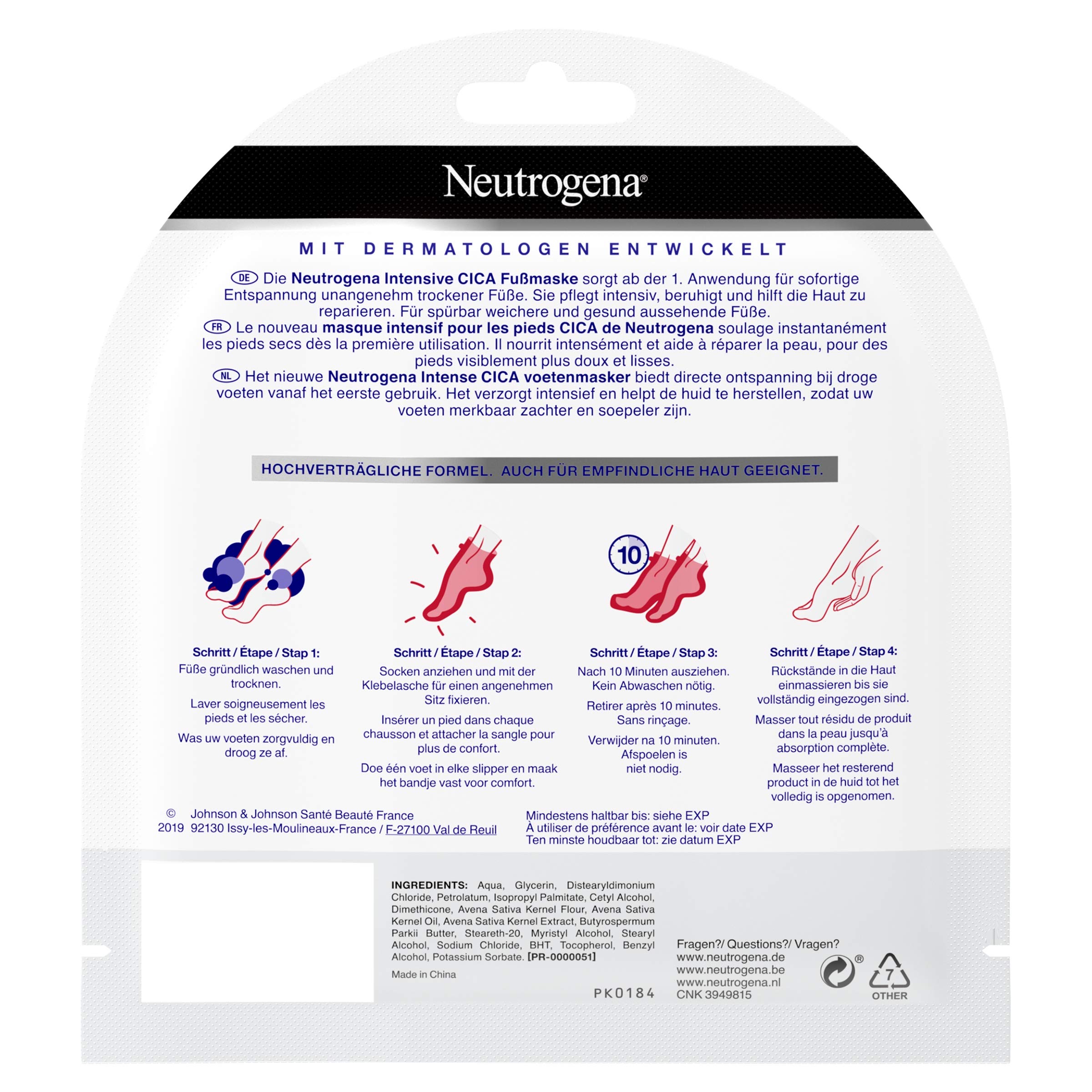 Neutrogena Norwegian Formula Foot Care Intensive Cica Foot Mask for Dry ...