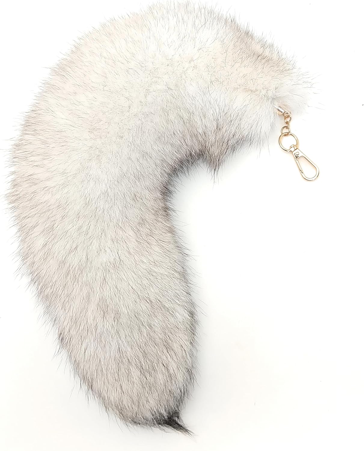 Amazon.com: Huge Fluffy White Gray Fox Tail Fur Cosplay HOOK Handbag ...