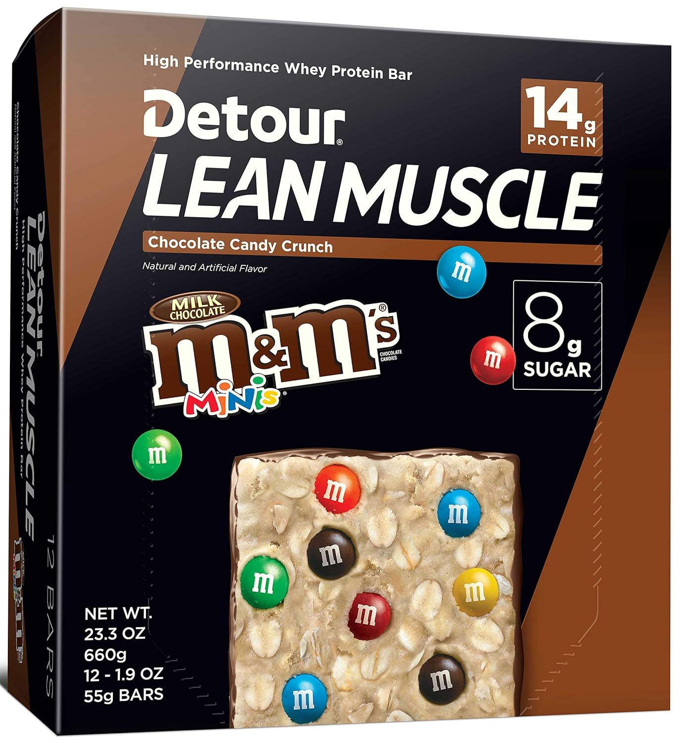Amazon.com : Detour Lean Muscle Chocolate Candy Crunch Whey Protein Bar ...