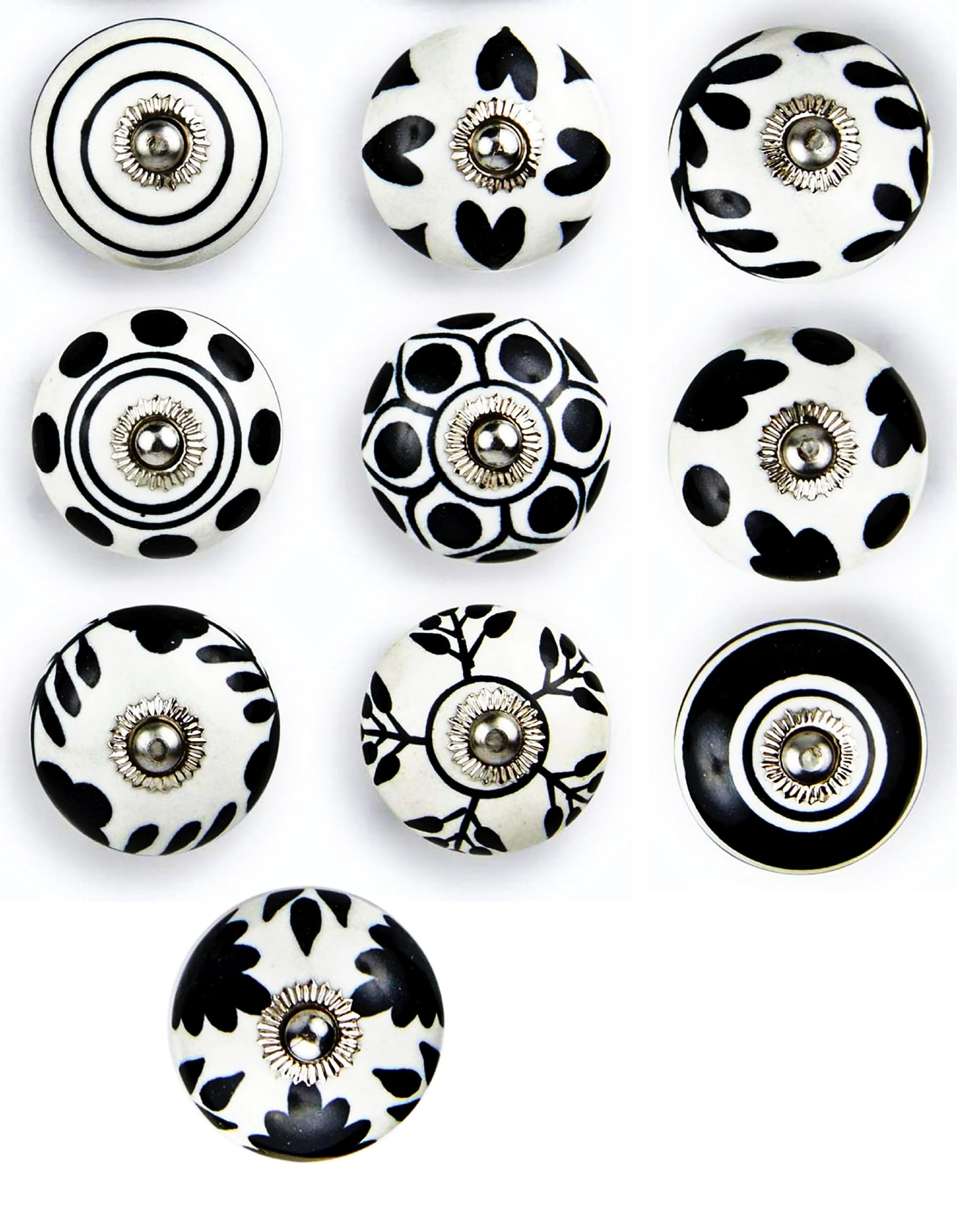 Craft Kart Set of 10 Ceramic Cabinet Colorful Knobs for Kitchen ...