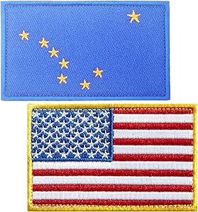 Amazon.com: SoKoot USA American and Alaska Flags Patch US Alaska State ...
