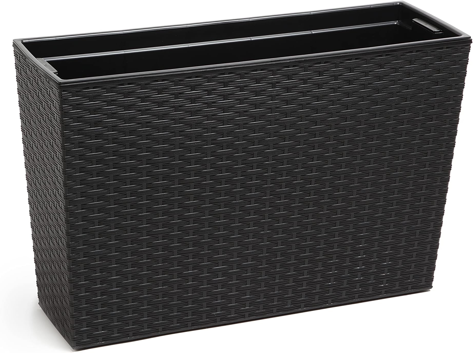 Handmade Poly Rattan Mini Tri-Pot Trough Planter Black Poly Rattan ...