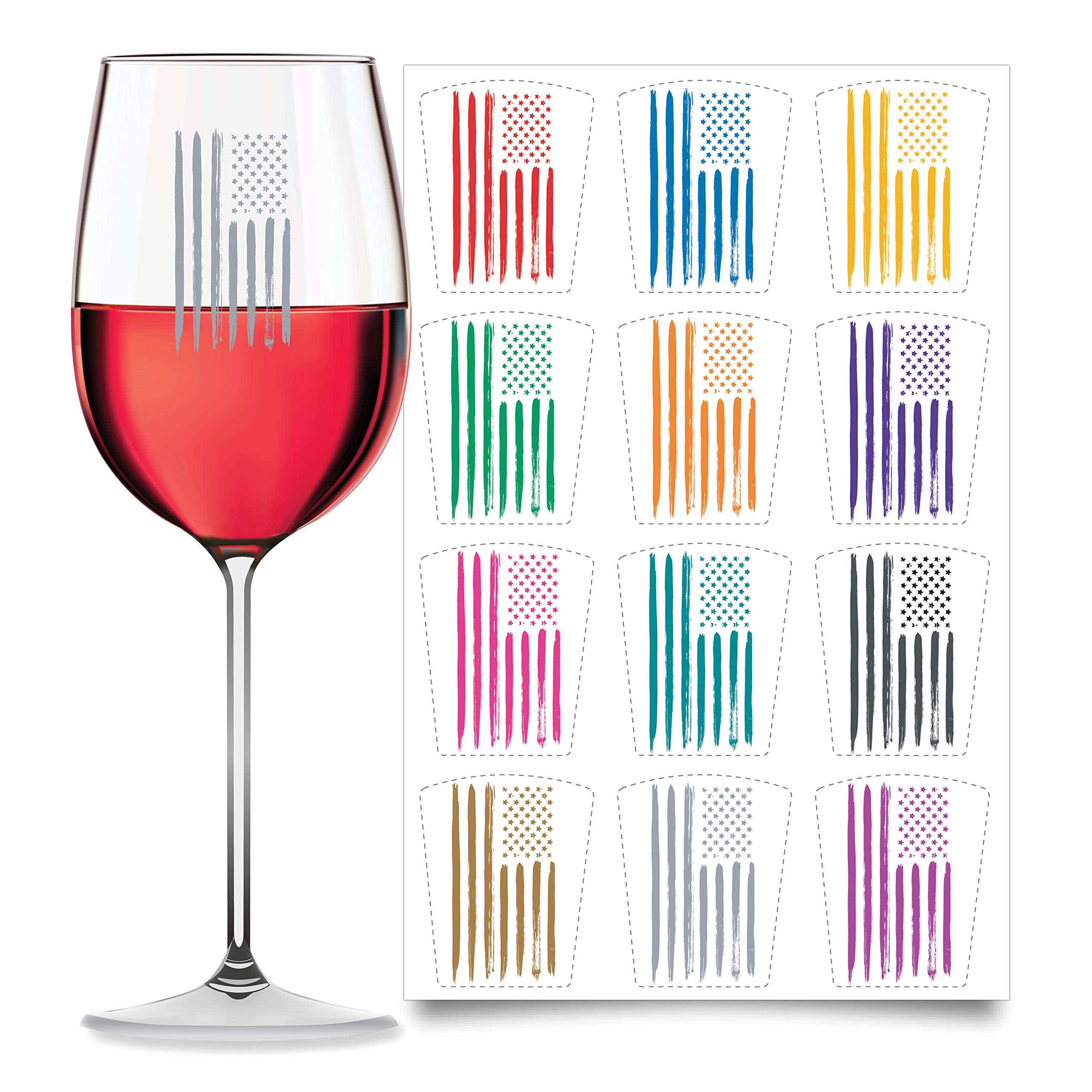 Amazon.com: Wine Wear Drink Markers 12pc - Reusable Static Cling ...