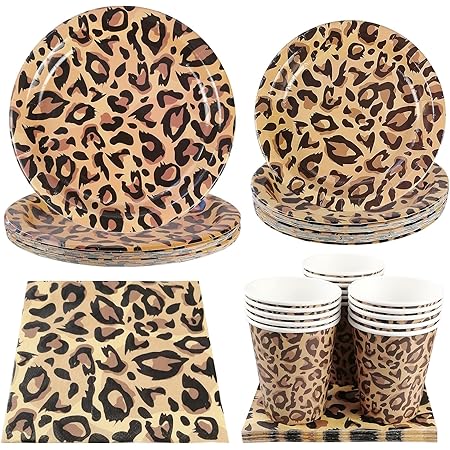 Amazon.com: Blue Orchards Pink Leopard Deluxe Party Supplies Packs (103 ...