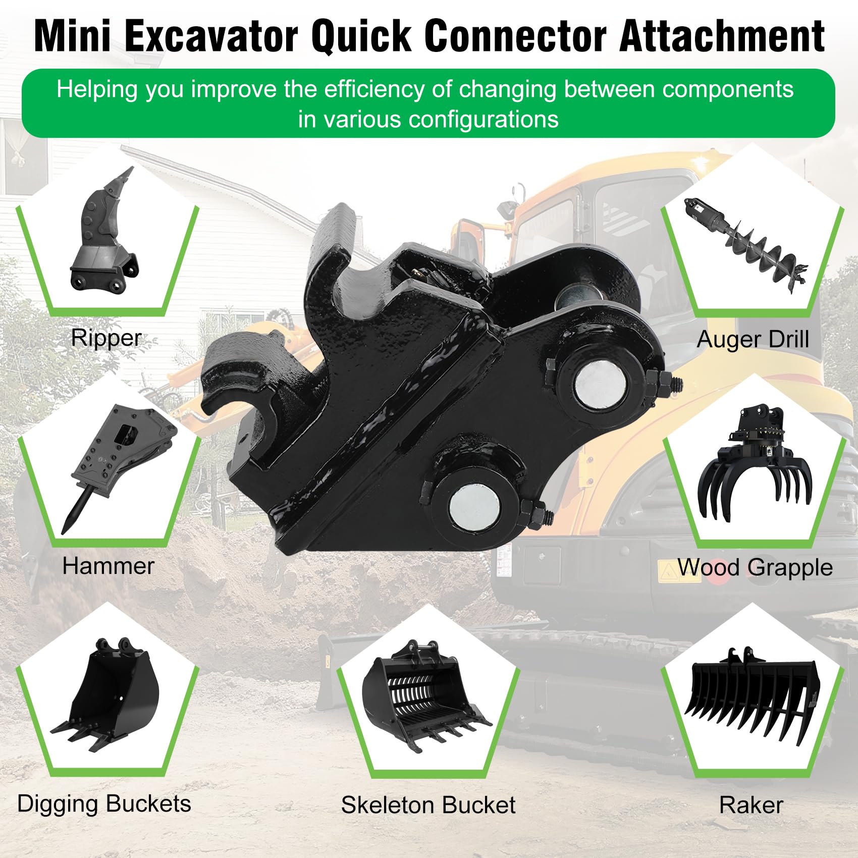 Snapklik.com : Mini Excavator Quick Coupler, Quick Change Hitch,Backhoe ...