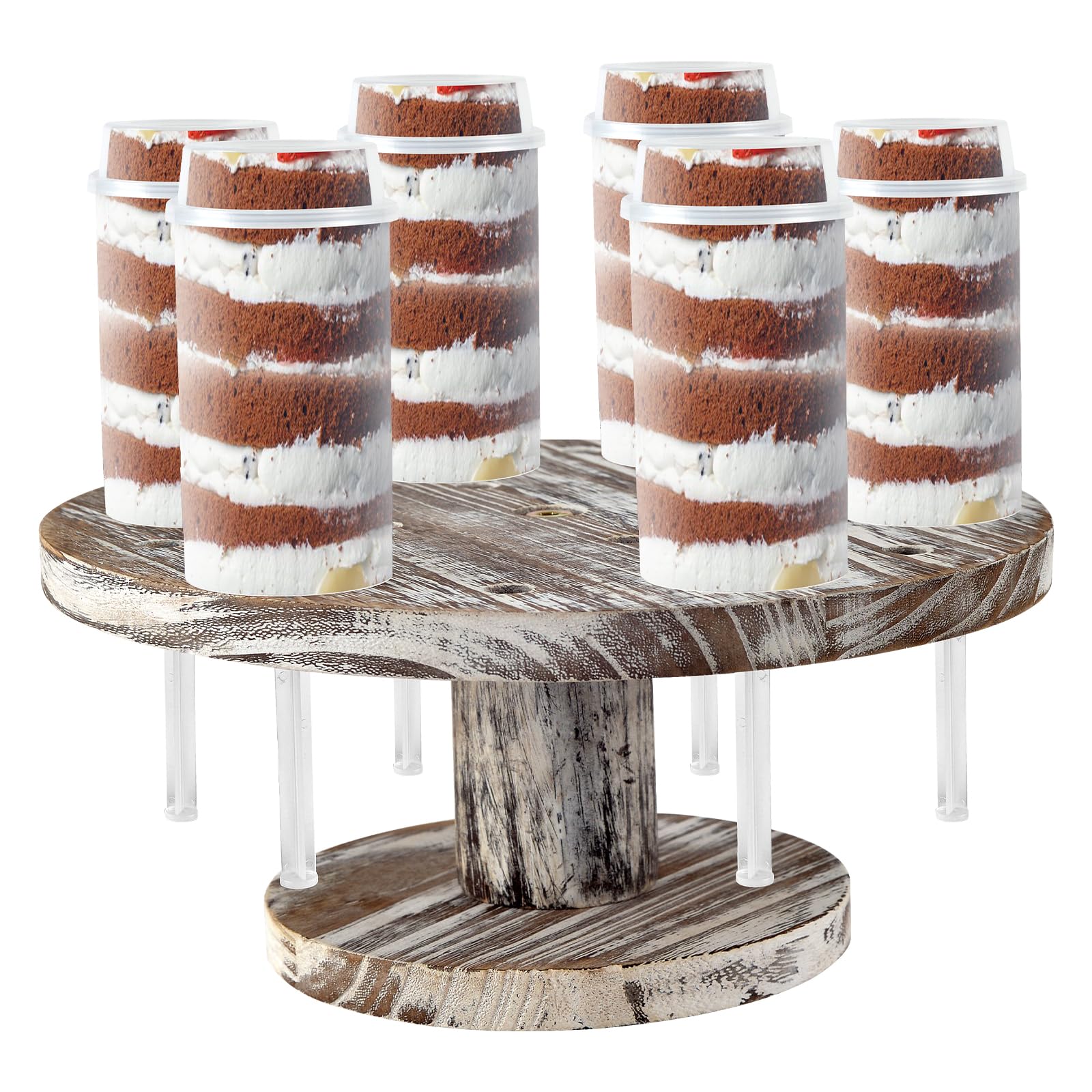 Amazon.com: 16 Holes Push Pop Containers with Stand Wooden Rustic Cake ...
