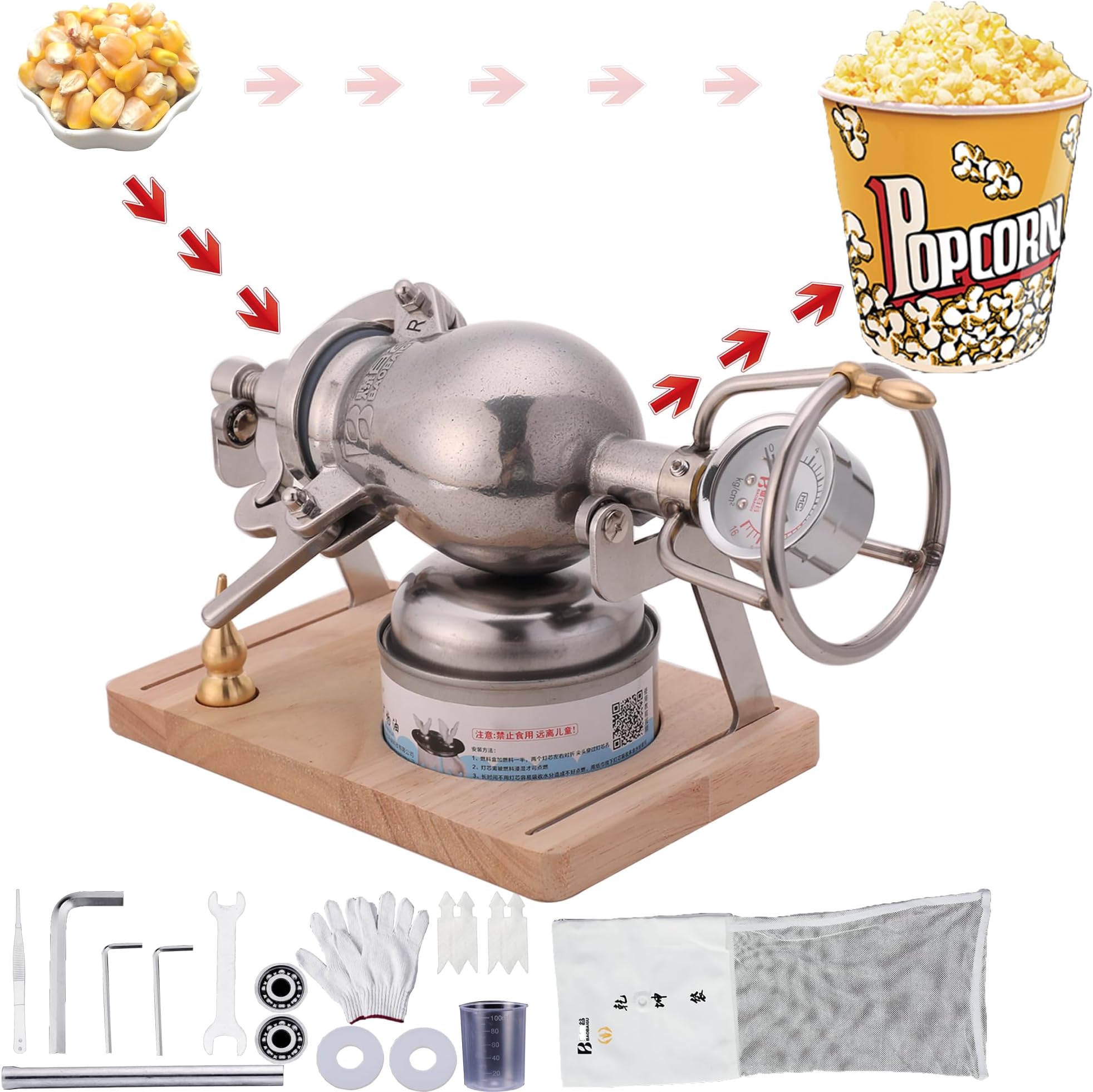 Amazon.com: Tiantianka 520ml DIY Retro Mini Popcorn Machine Popcorn ...