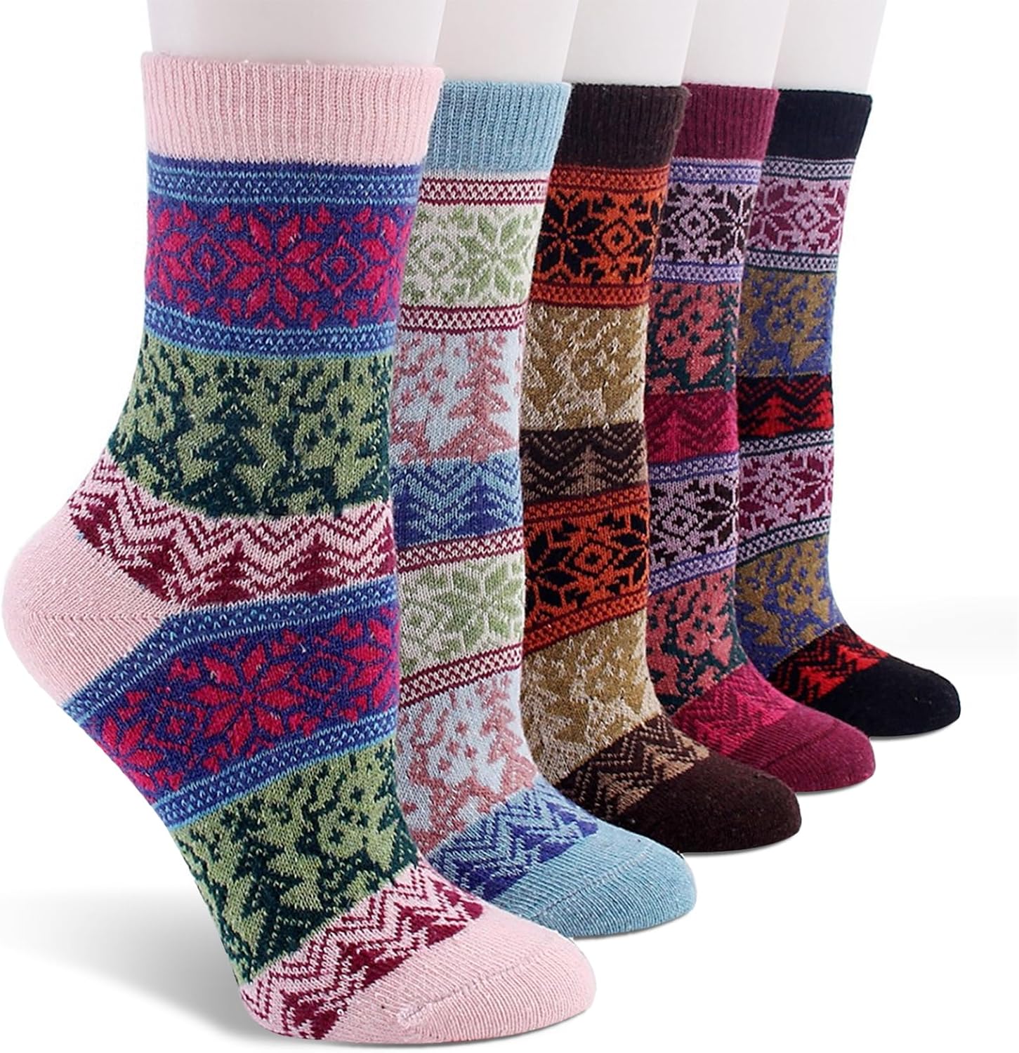 GIVOOBE Calcetines de Invierno para Mujer, Calcetines Termicos Mujer, 5 ...