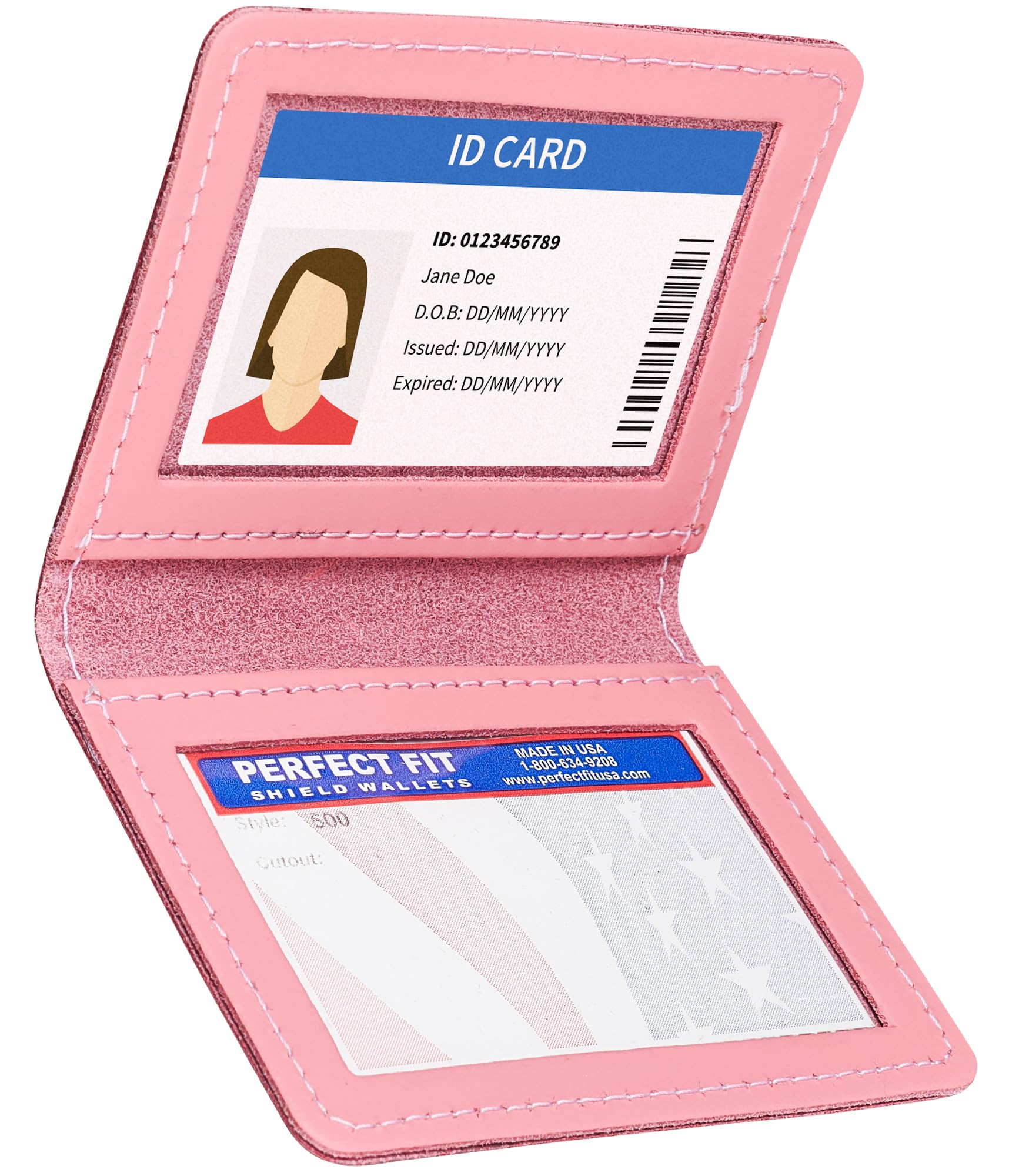 Amazon.com: Perfect Fit Shield Wallets Duty Leather 2 ID Leather Bifold ...