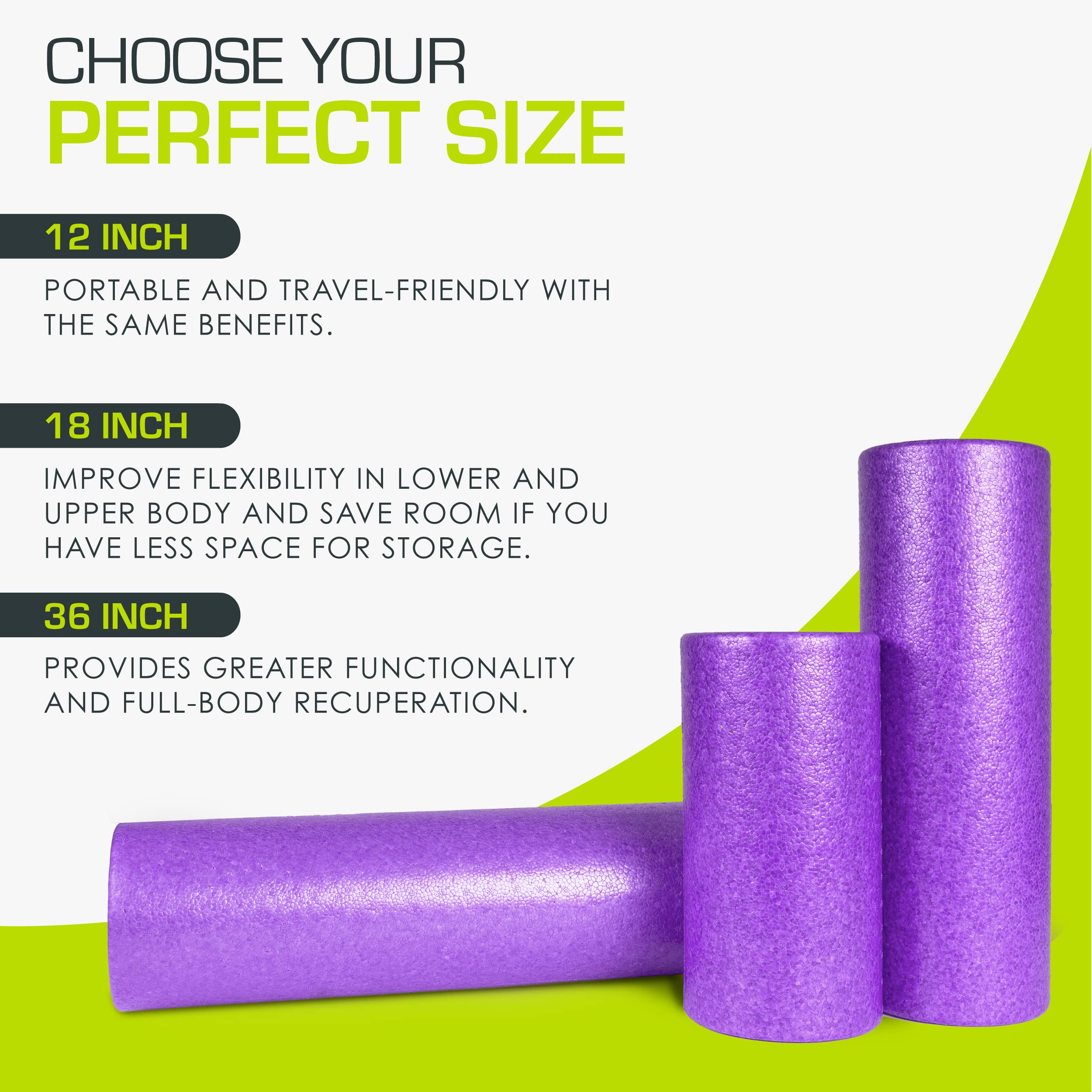 Snapklik.com : High Density Foam Rollers Long, Firm Full Body Athletic ...