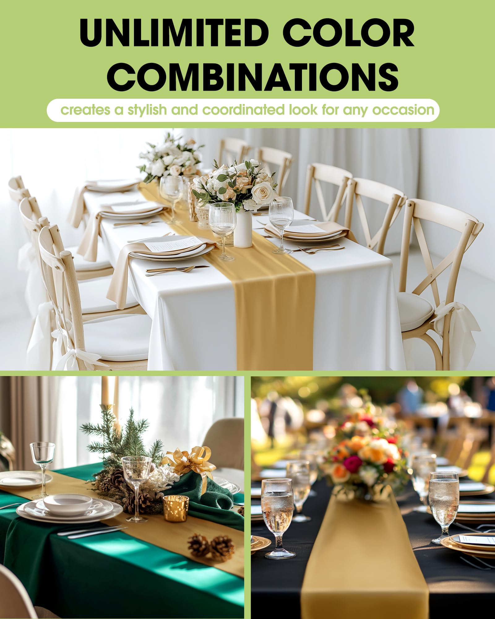 Snapklik.com : Gold Plastic Table Runners - 12 Pack, 14 X 108, Water ...