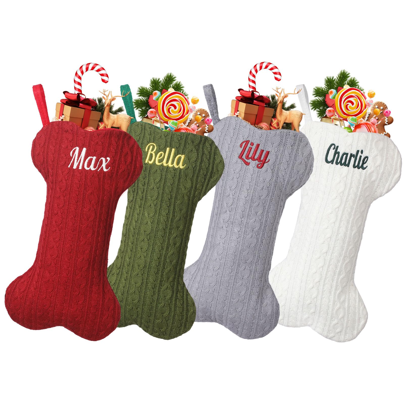 Amazon.com: SHEMEMORY Personalized Pet Christmas Stockings - Custom ...