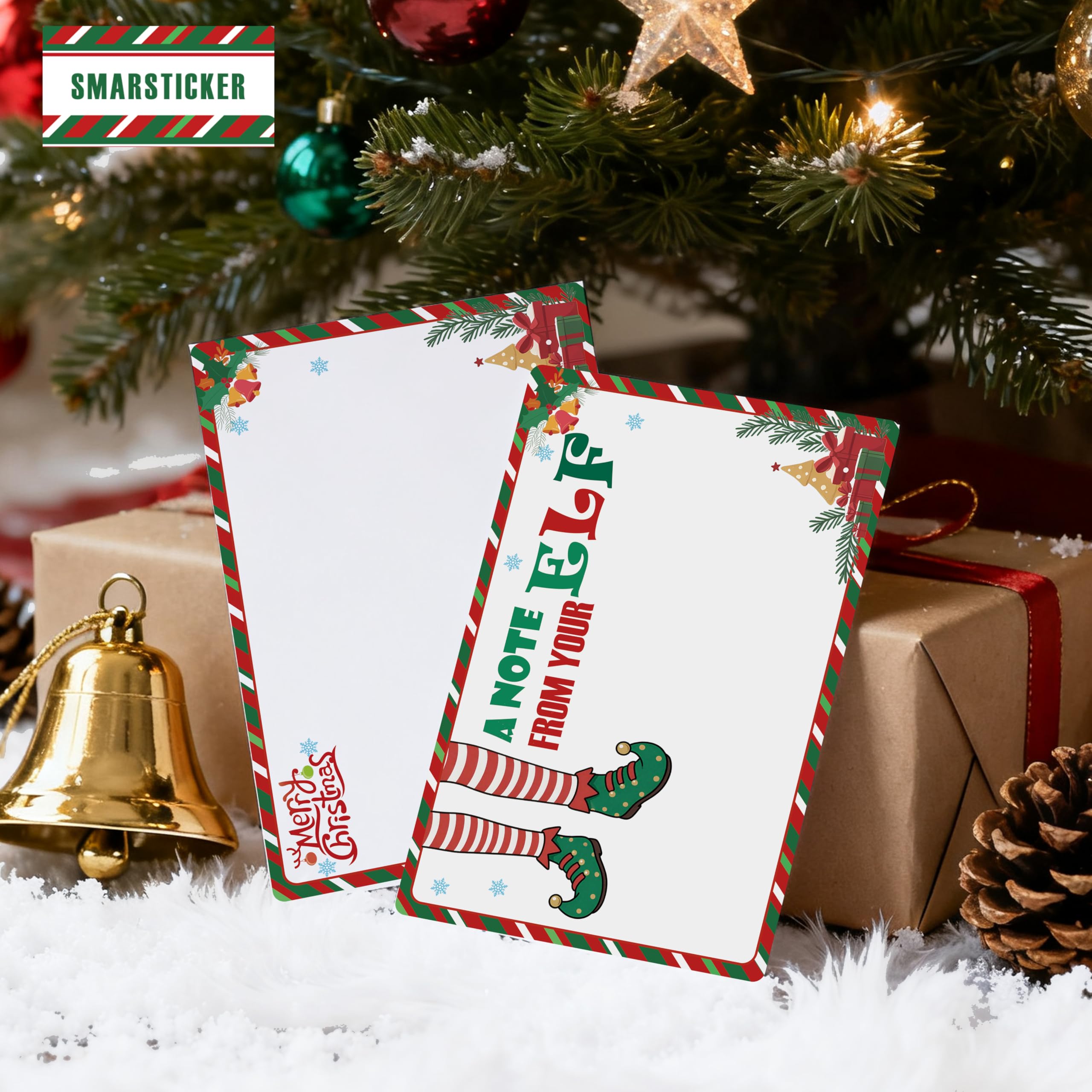 Snapklik.com : SMARSTICKER Christmas Elf Notes Cards 50PCS Magical ...