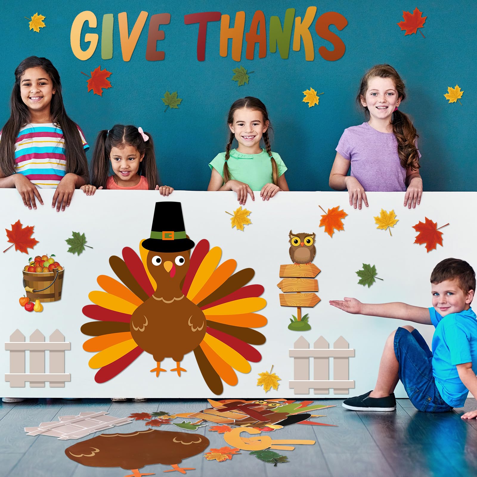 Snapklik.com : 101 Pcs Thanksgiving Turkey Bulletin Board Decorations ...