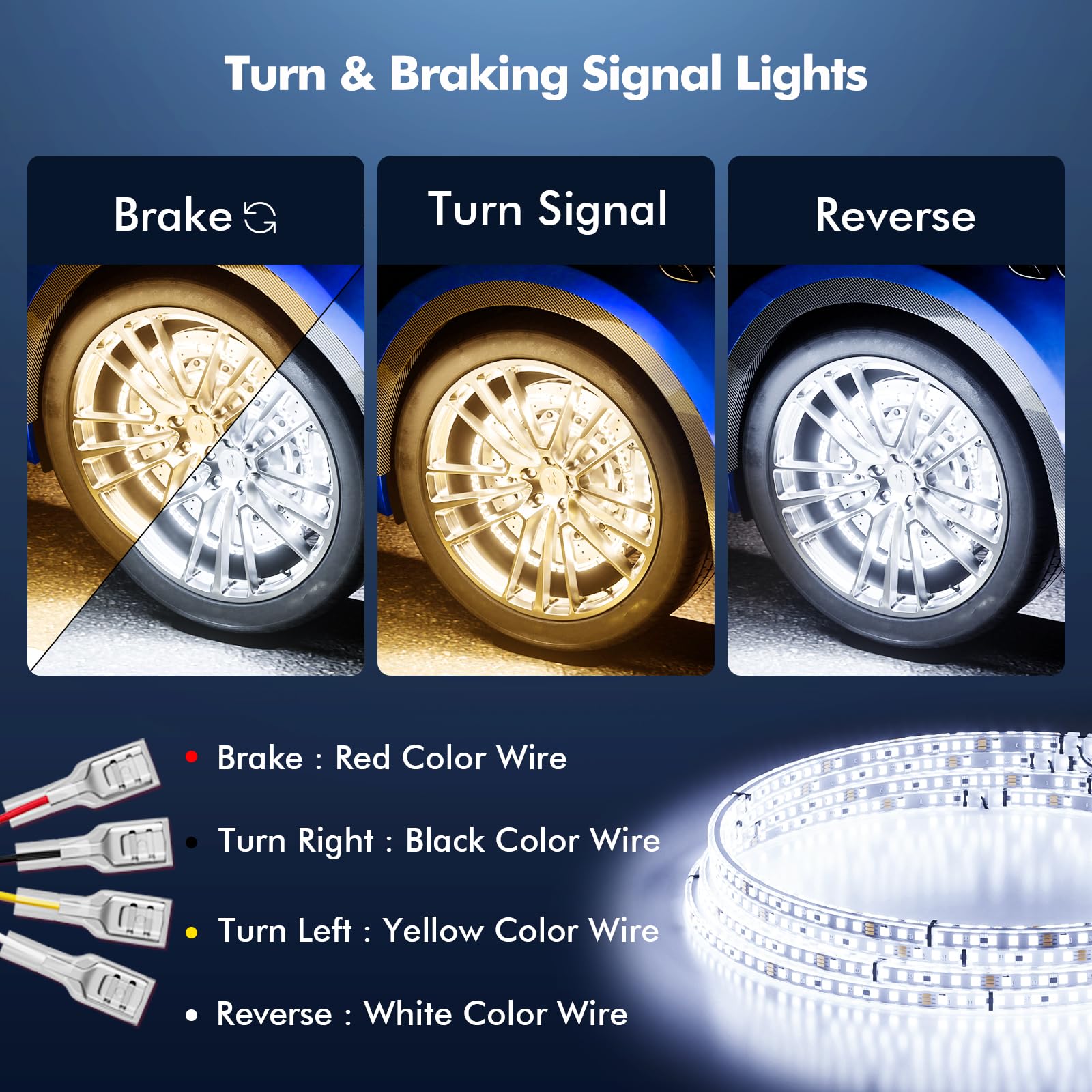 Ehaho 15.5" Super Bright Double Row Pure White Wheel Lights, Rim Lights ...