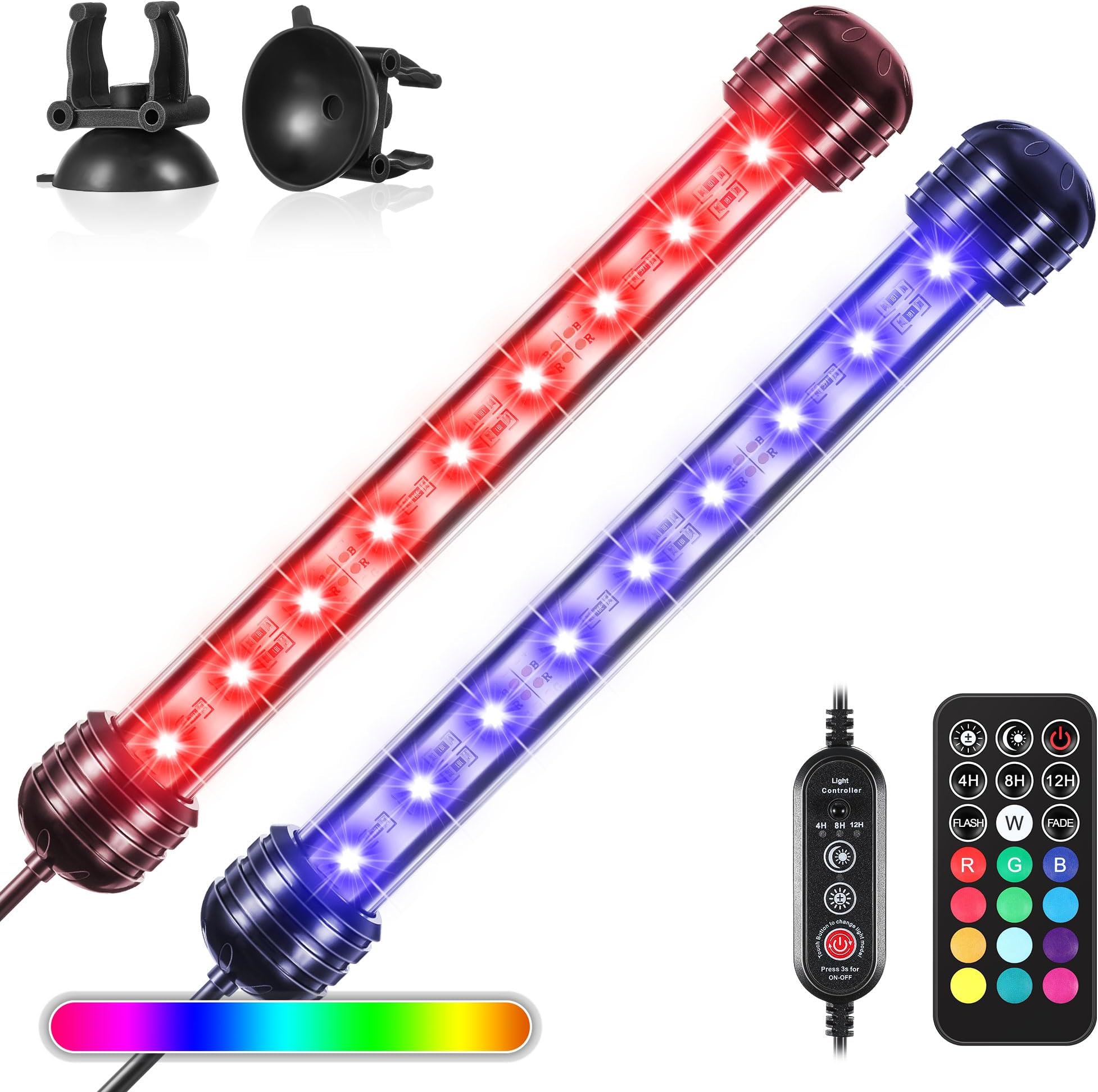 Amazon.com : Dreyoo 2 Pack RGB Aquarium Light for Plants Fish, Day and ...