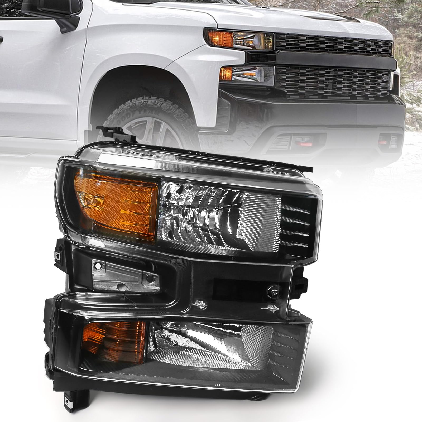 Snapklik.com : Huray Halogen Headlight Assembly For Chevy Silverado ...