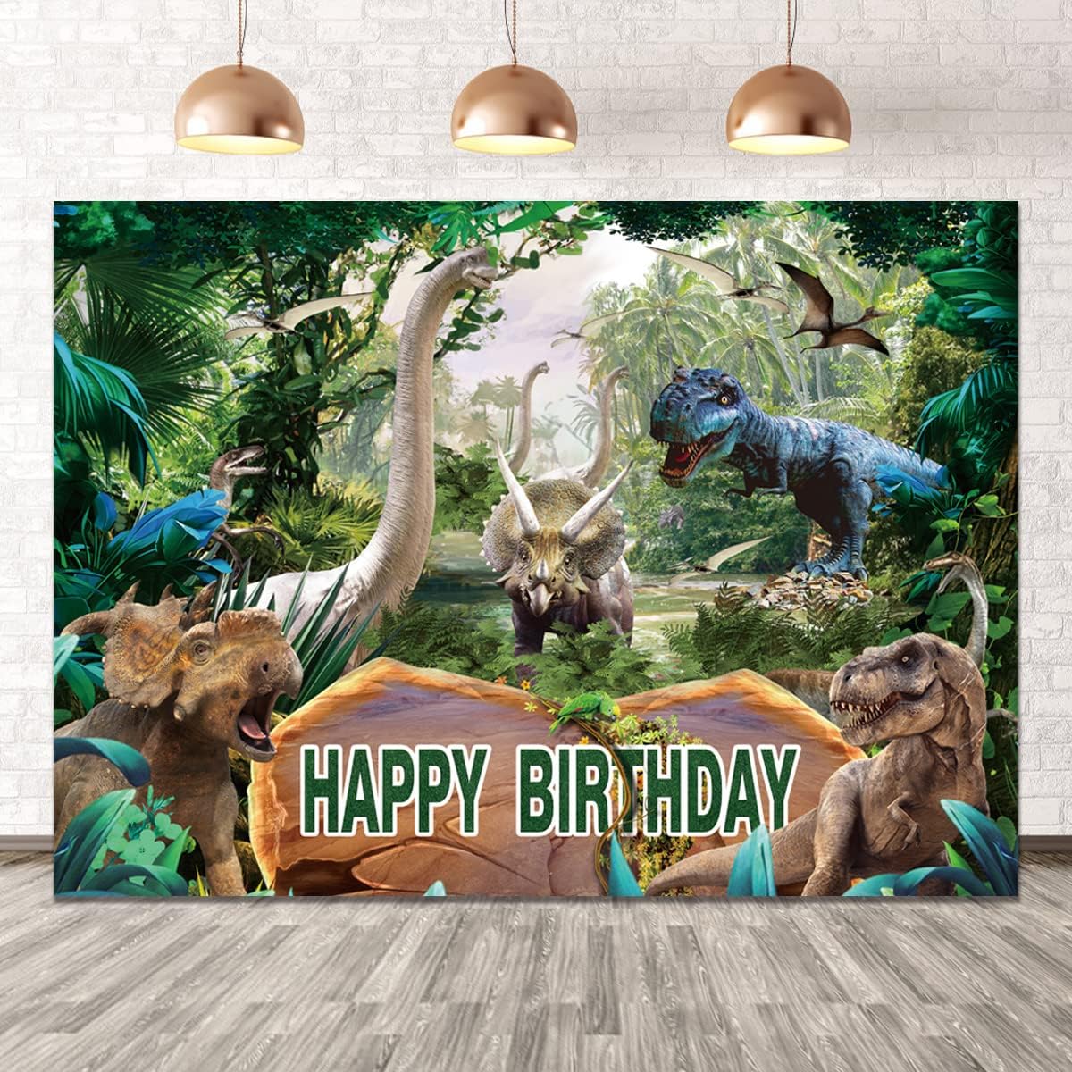 Amazon.com : 7x5ft Dinosaur Theme Backdrop, Happy Birthday Dinosaur ...