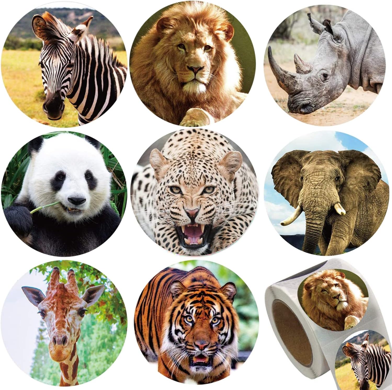 Amazon.com: Hohamn Farm Animal Stickers Roll for Kids 600Pcs Round Farm ...