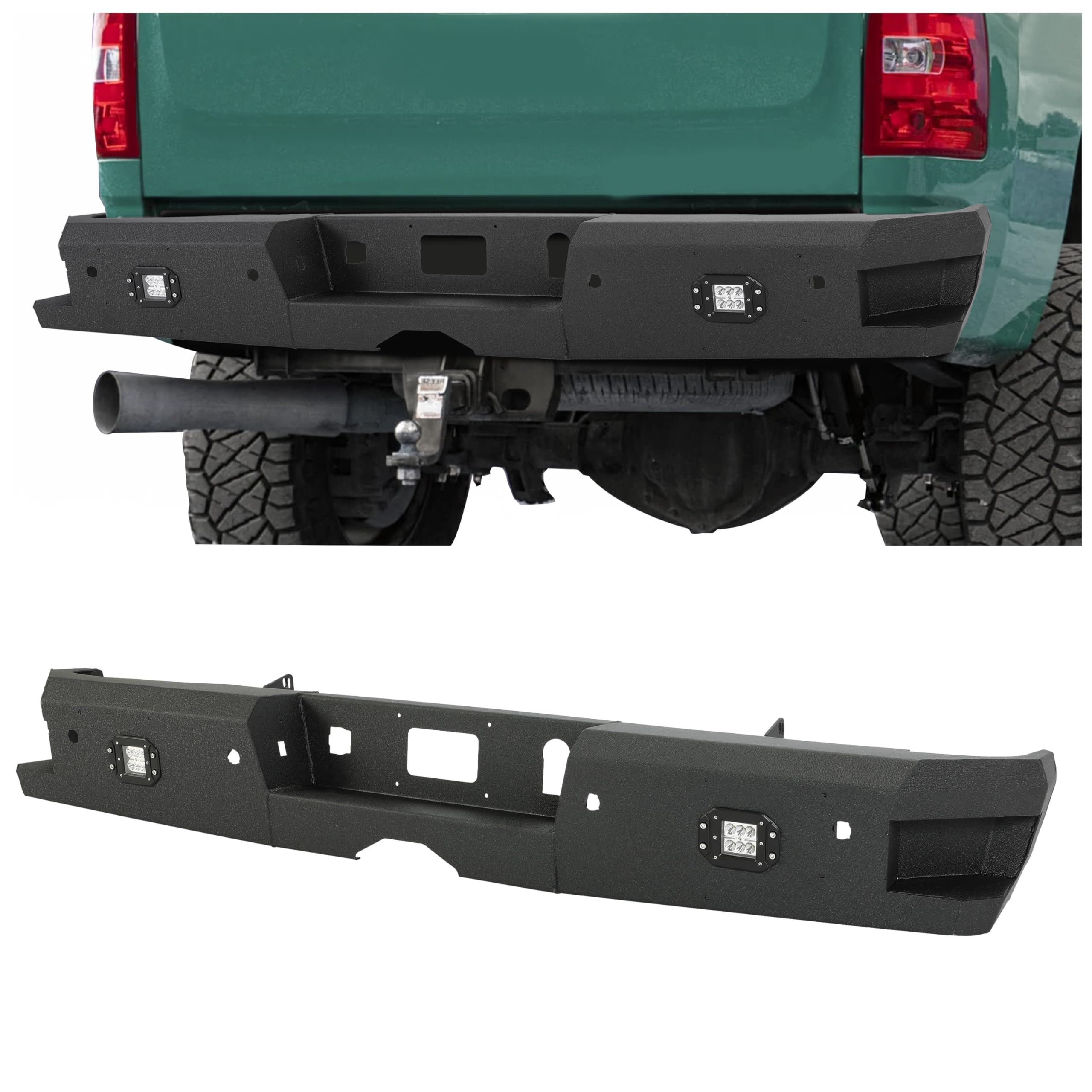Amazon.com: KUAFU Rear Bumper Compatible with 2014-2019 Chevy Silverado ...