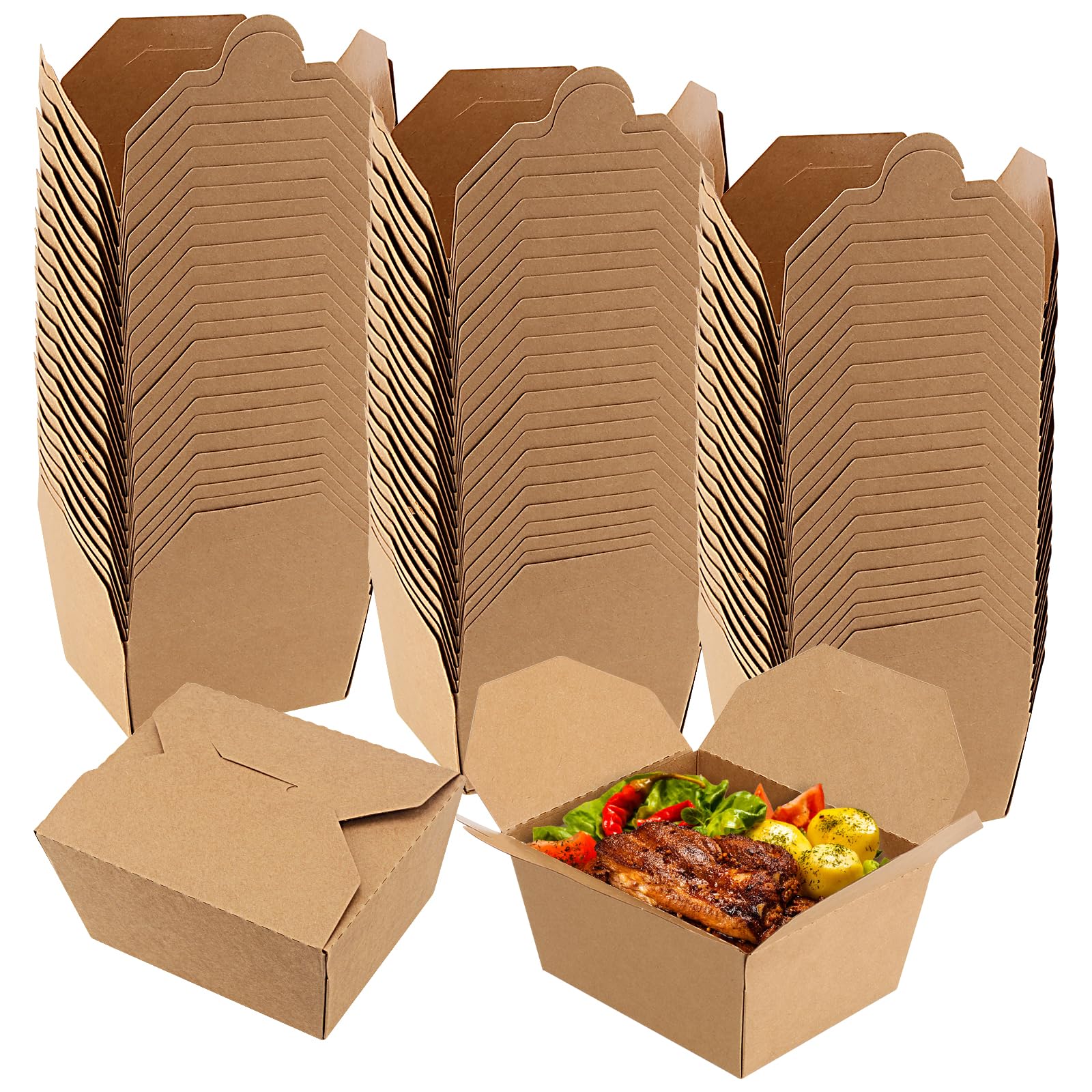 Food Box 70 Oz Take Out Food Containers (50 Pack) Disposable Kraft ...