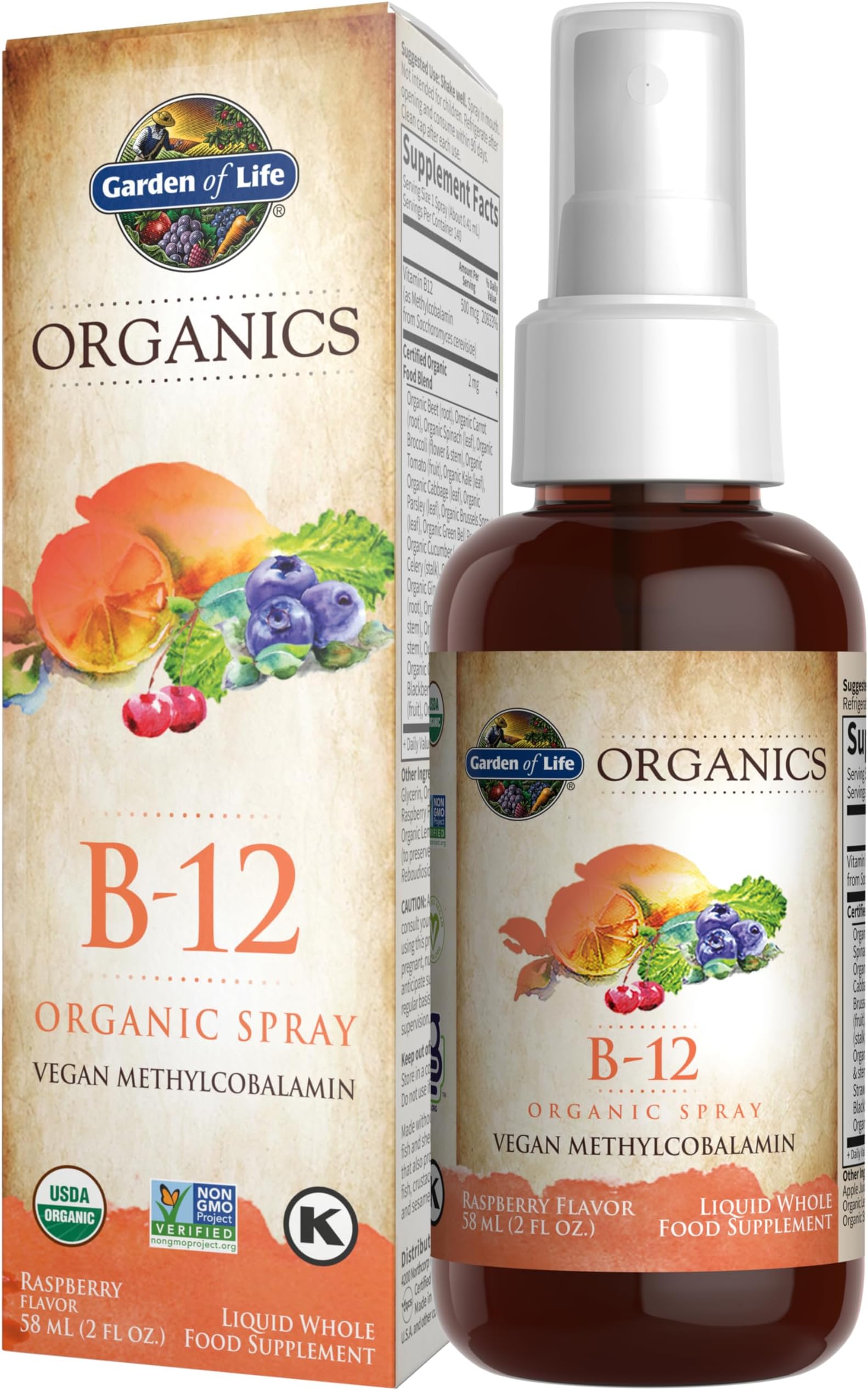 Amazon.com: Garden of Life Organics B12 Vitamin - Whole Food B-12 for ...