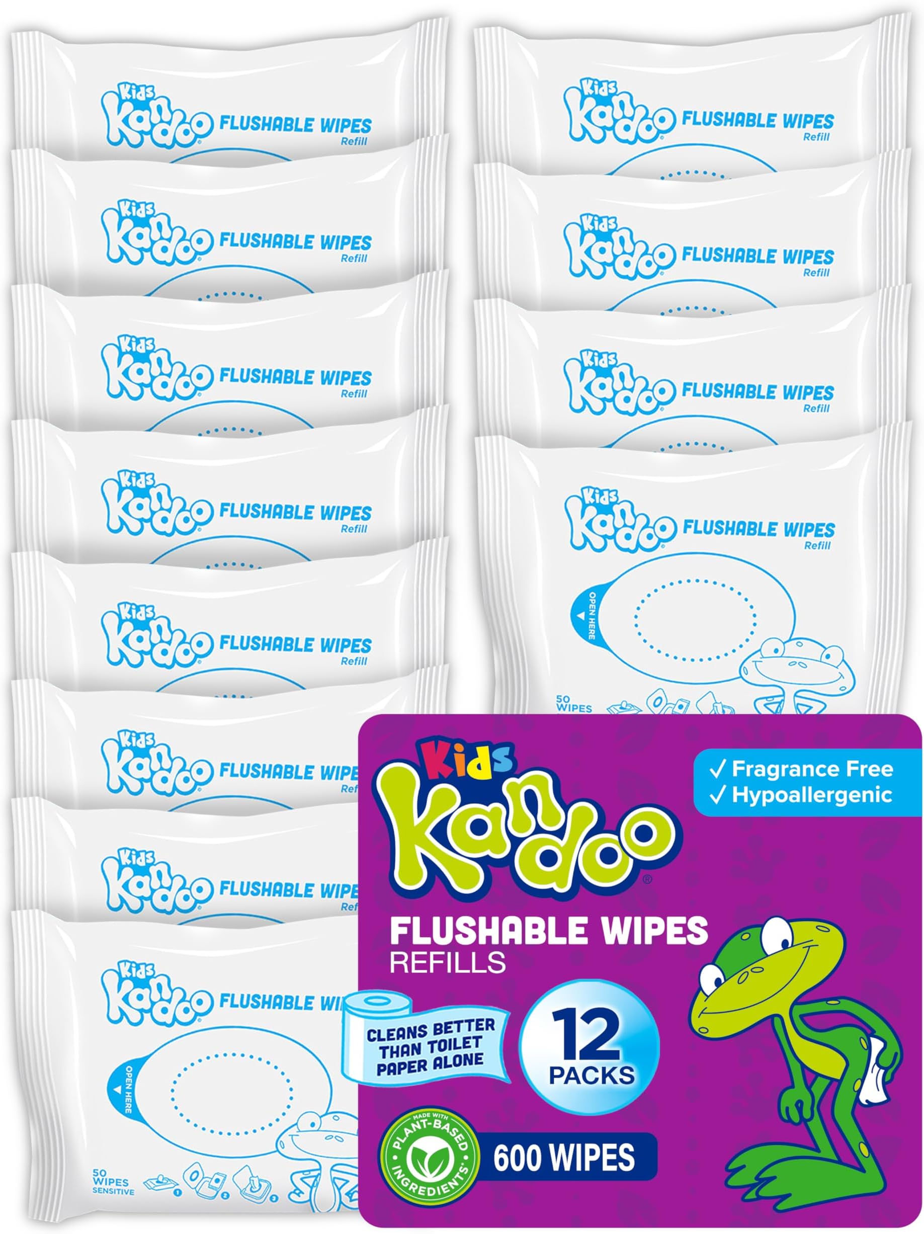 Amazon.com: Flushable Wipes for Baby and Kids by Kandoo, Sensitve and ...