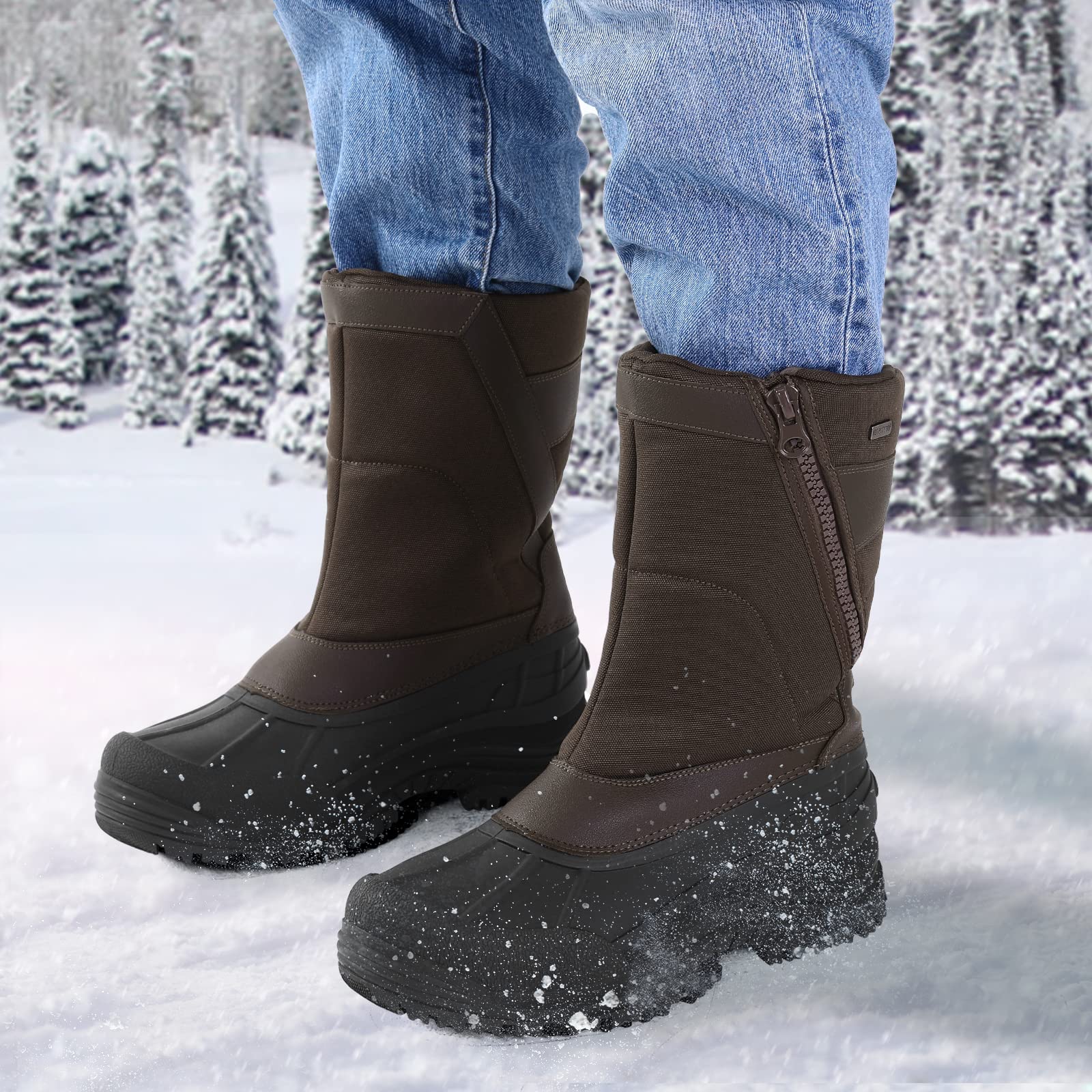 Snapklik.com : Mysoft Mens Mid Calf Insulated Waterproof Winter Snow ...