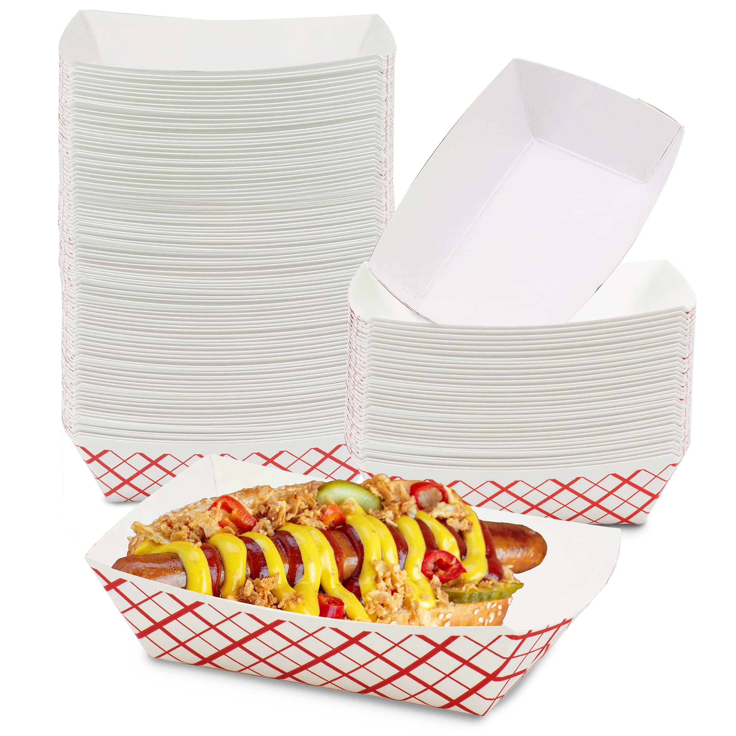 250 Pack 2 Lb Heavy Duty Disposable Red Check Paper Food Trays Grease 250 Pack 2 Lb Heavy Duty Disposable Red Check Paper Food Trays Grease