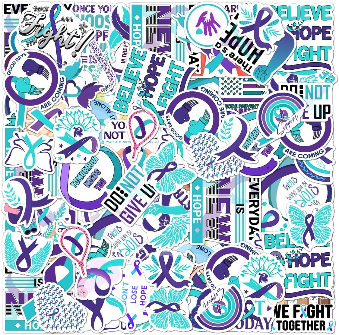 Amazon.com: 50 Pack Pcs Suicide Prevention Awareness Month Stickers for ...