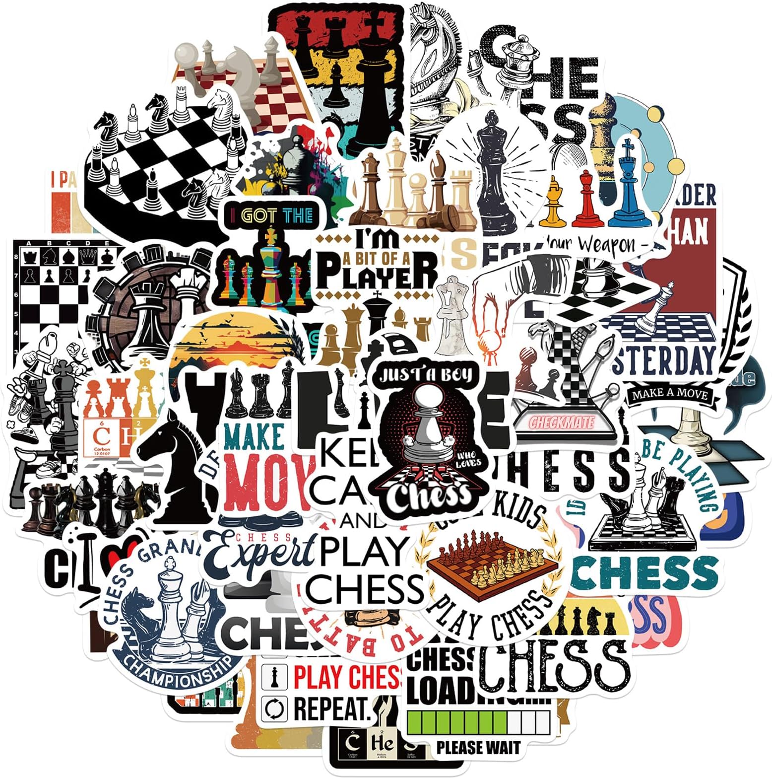 Amazon.com: Intelligent Chess Game Knight Piece Cartoon Vinyl Decal ...