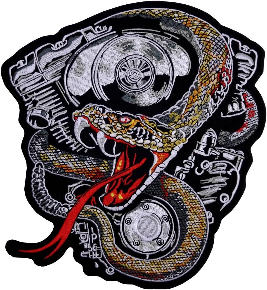 Amazon.com: Poison In The Tank Big Back Patch Iron On Sew On Snake ...