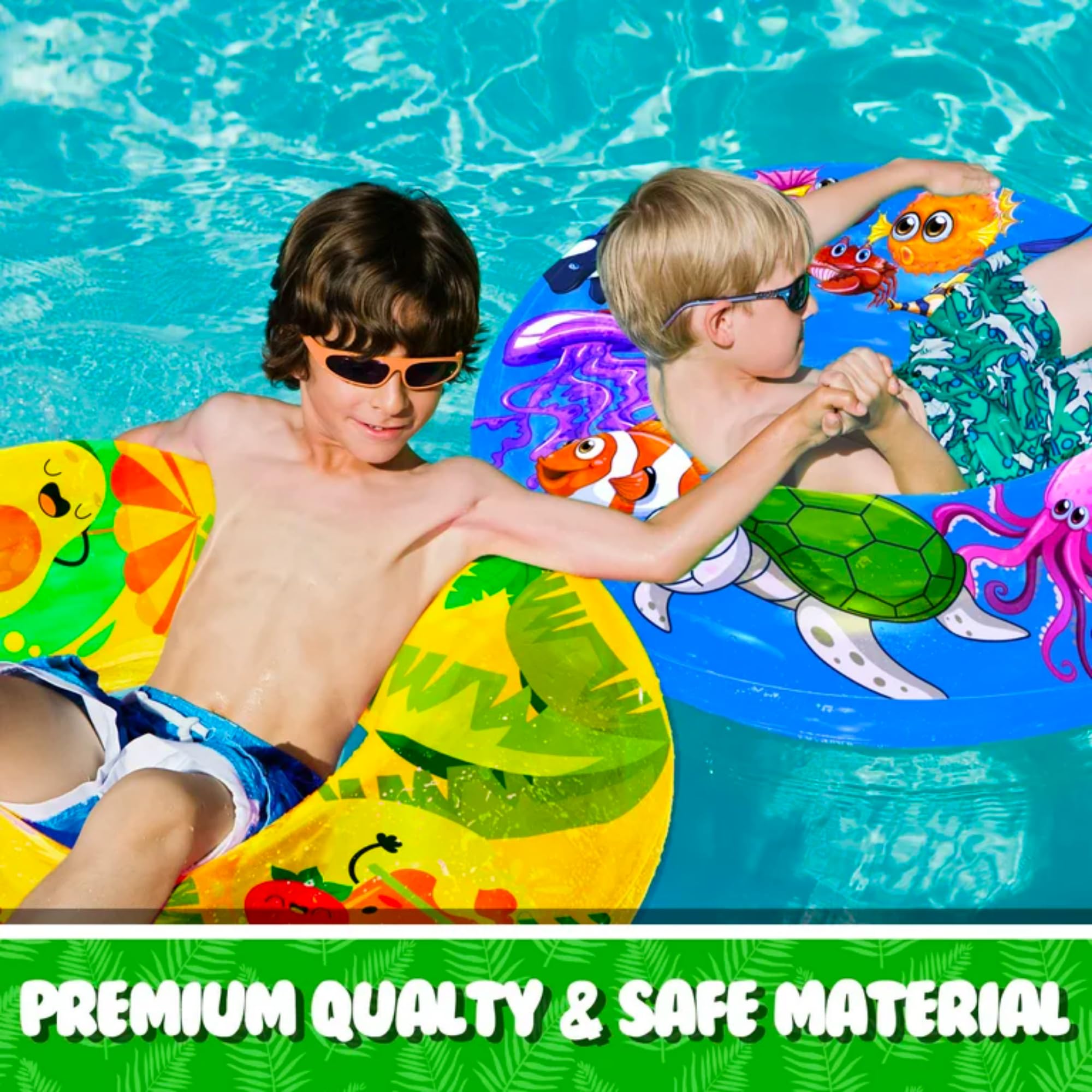 Snapklik.com : JoyX 3-Pack Kids Pool Floats - Inflatable Swimming Rings