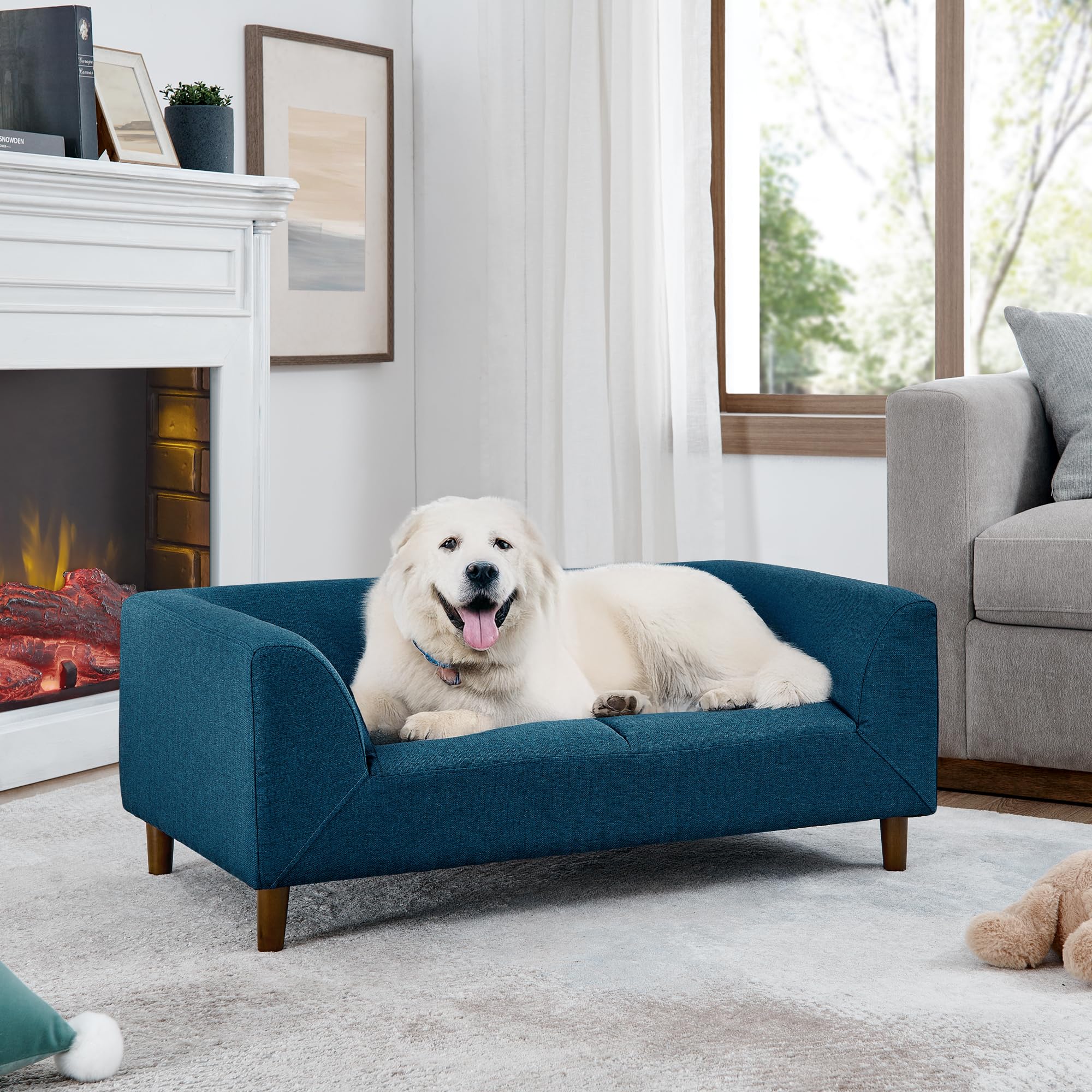 Amazon.com : KrenzhHome Elevated Large Dog Sofa with Backrest and ...