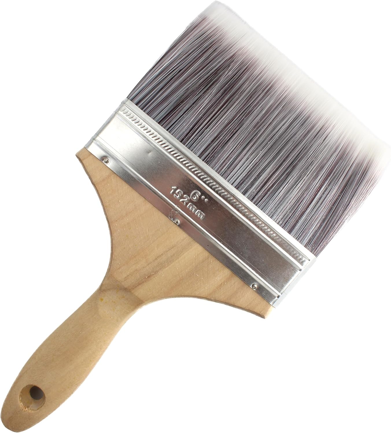 bociloy 6 inch Wide Soft Bristle Paint Brush, Flat Stain Brush, Wooden Handle Deck Brush ...