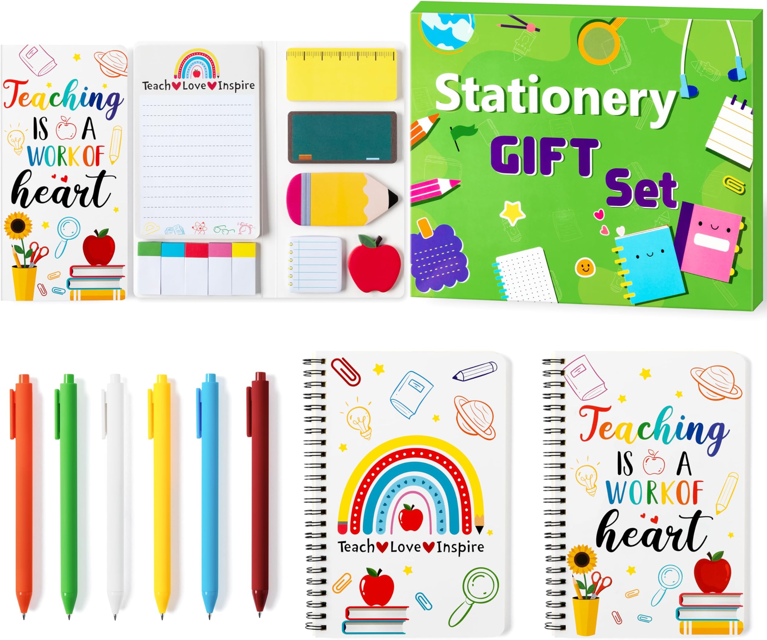 Amazon.com : Xqumoi Teacher Sticky Note A5 Notebooks Pens Stationary ...
