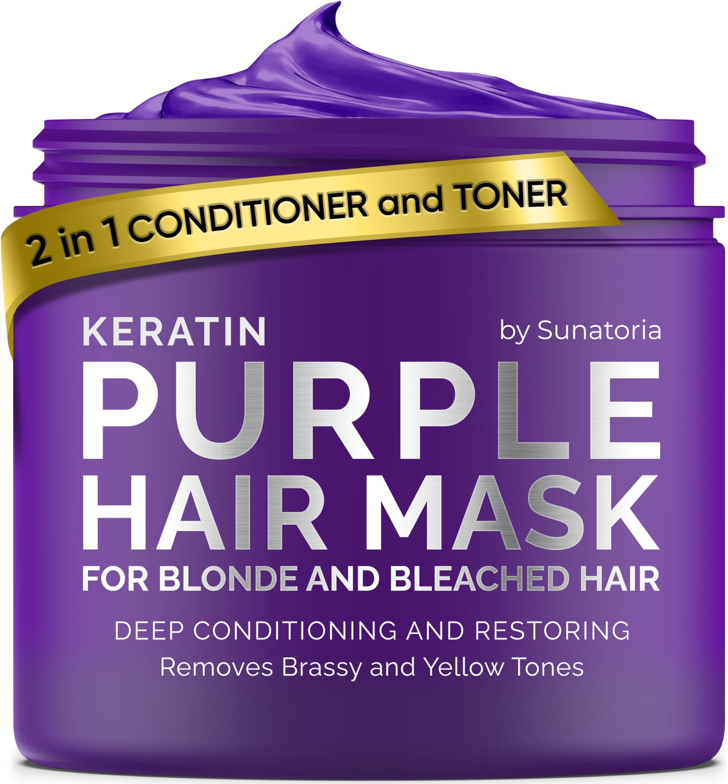 Amazon.com: Sunatoria New Keratin Purple Hair Mask- Blonde Hair Purple ...