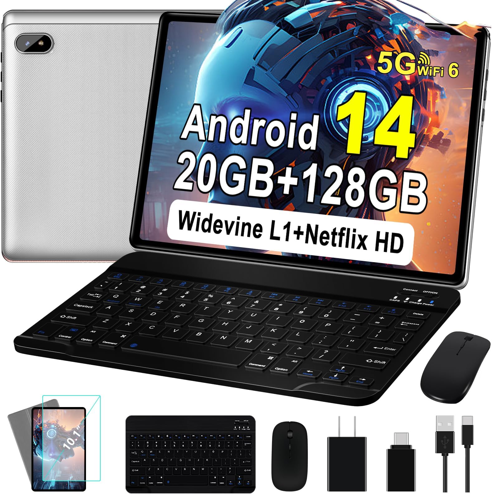 Amazon.com : DEERTiME Android 14 Tablet 10.1 Inch Tablets, 20GB RAM ...