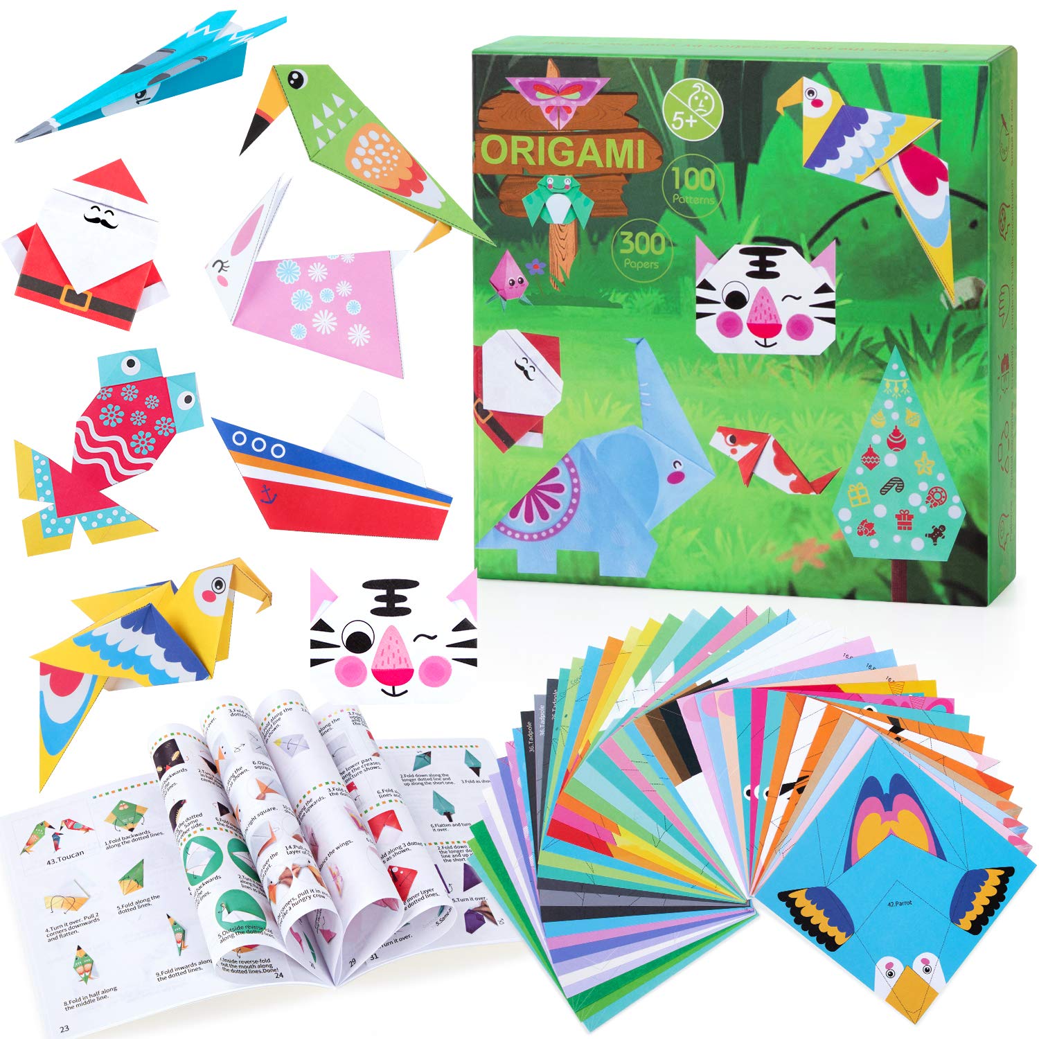 Origami Paper for Kids Crafts - 300 Vivid Origami Papers 100 Origami ...