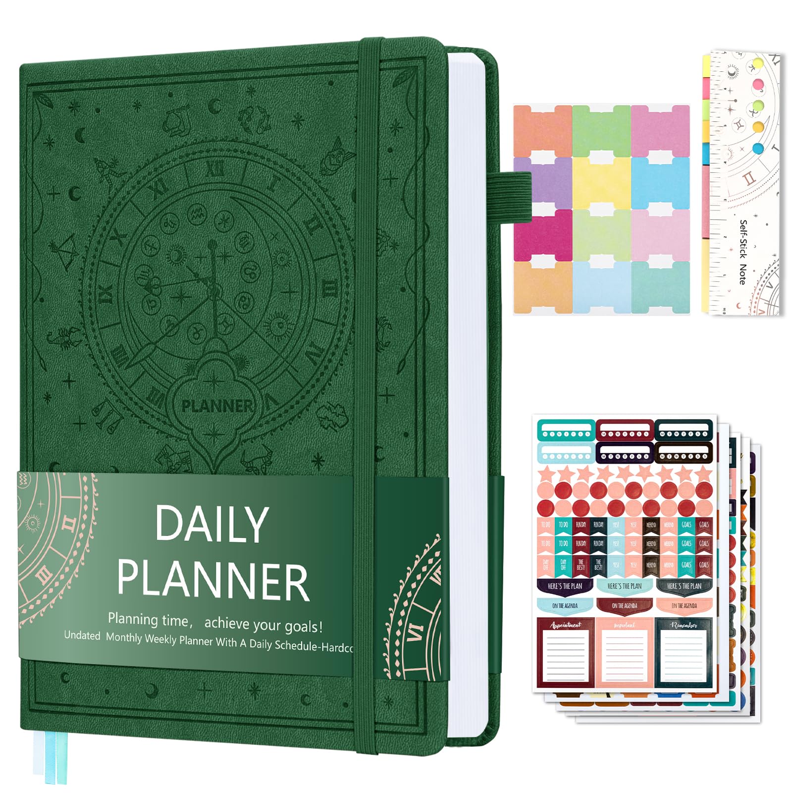 Amazon.com : Ospelelf 2025 Leather Undated Daily Planner (5.5 x 8.5 ...