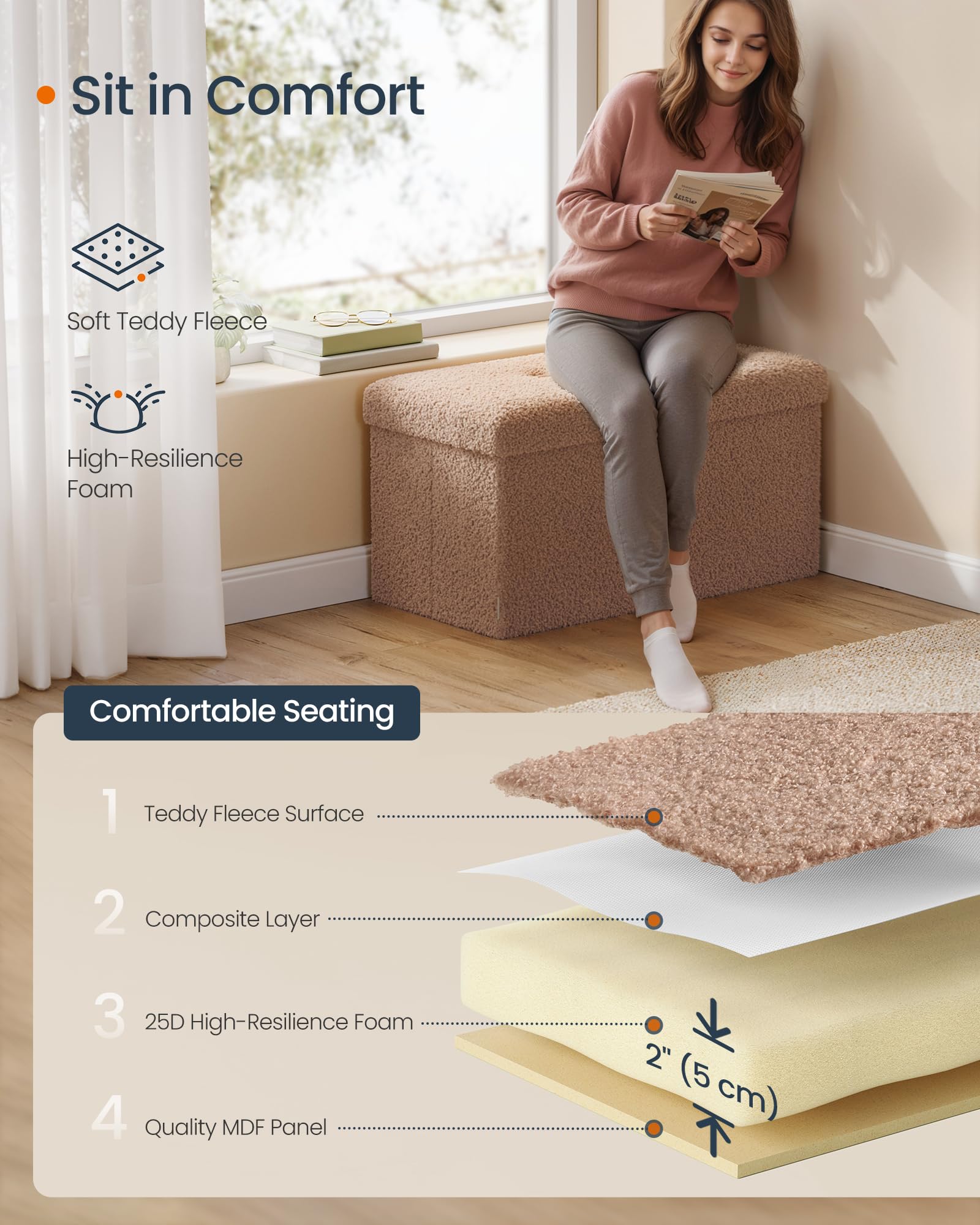 Snapklik.com : Storage Ottoman Bench, Storage Chest, 15 X 30 X 15 ...